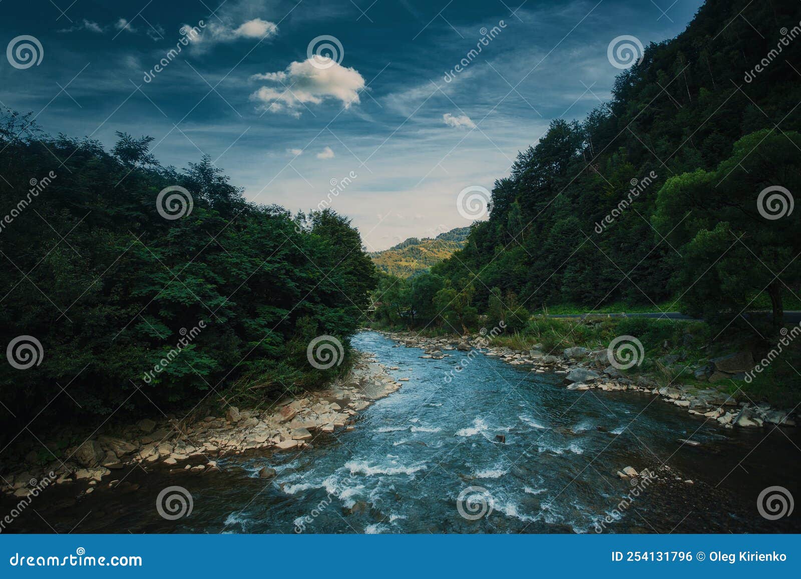 Mountain River Under the Mountain Against the Background of Mountains ...
