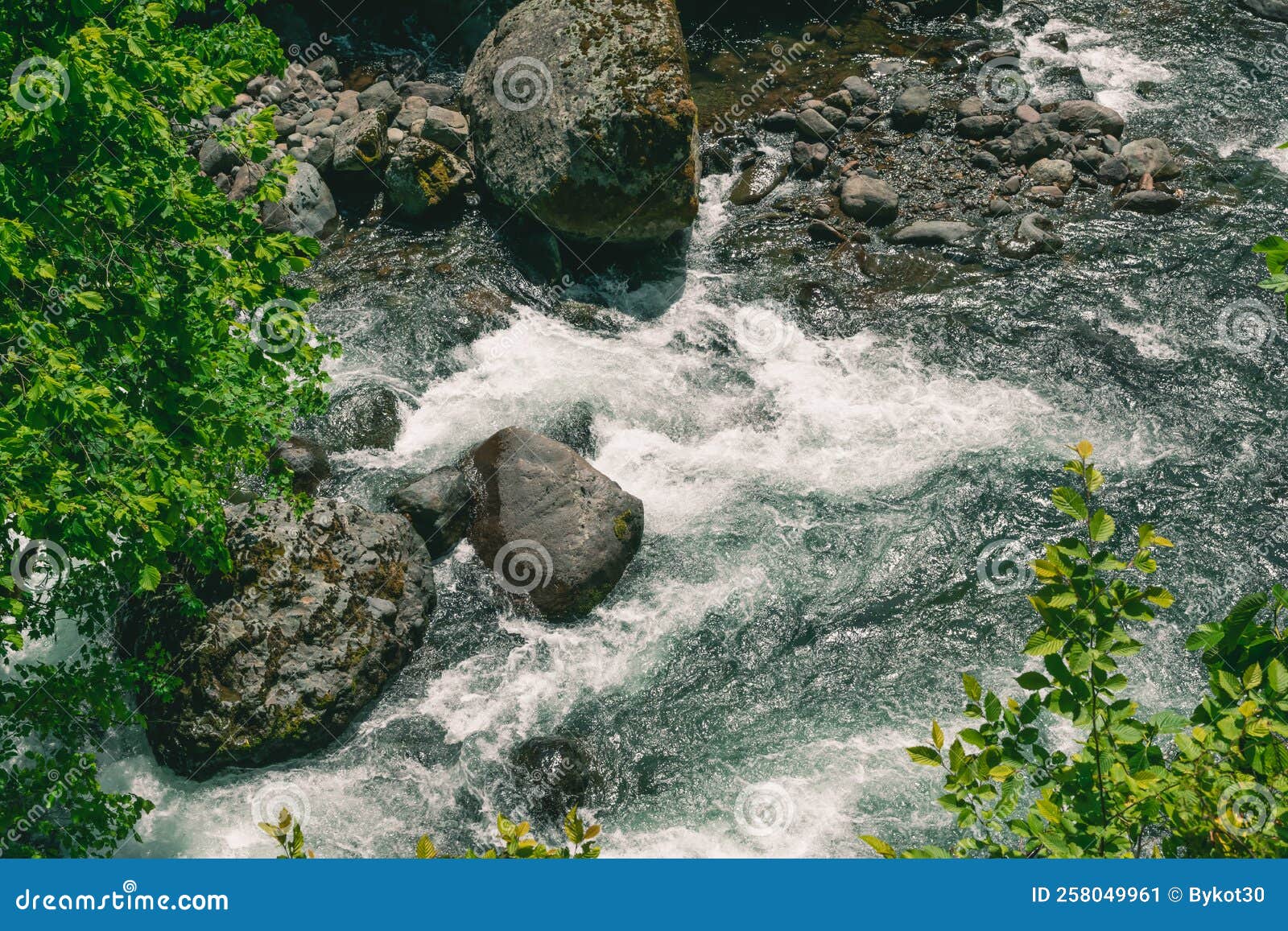 Mountain River. Streams of Water. Beautiful Natural Landscape. Summer ...