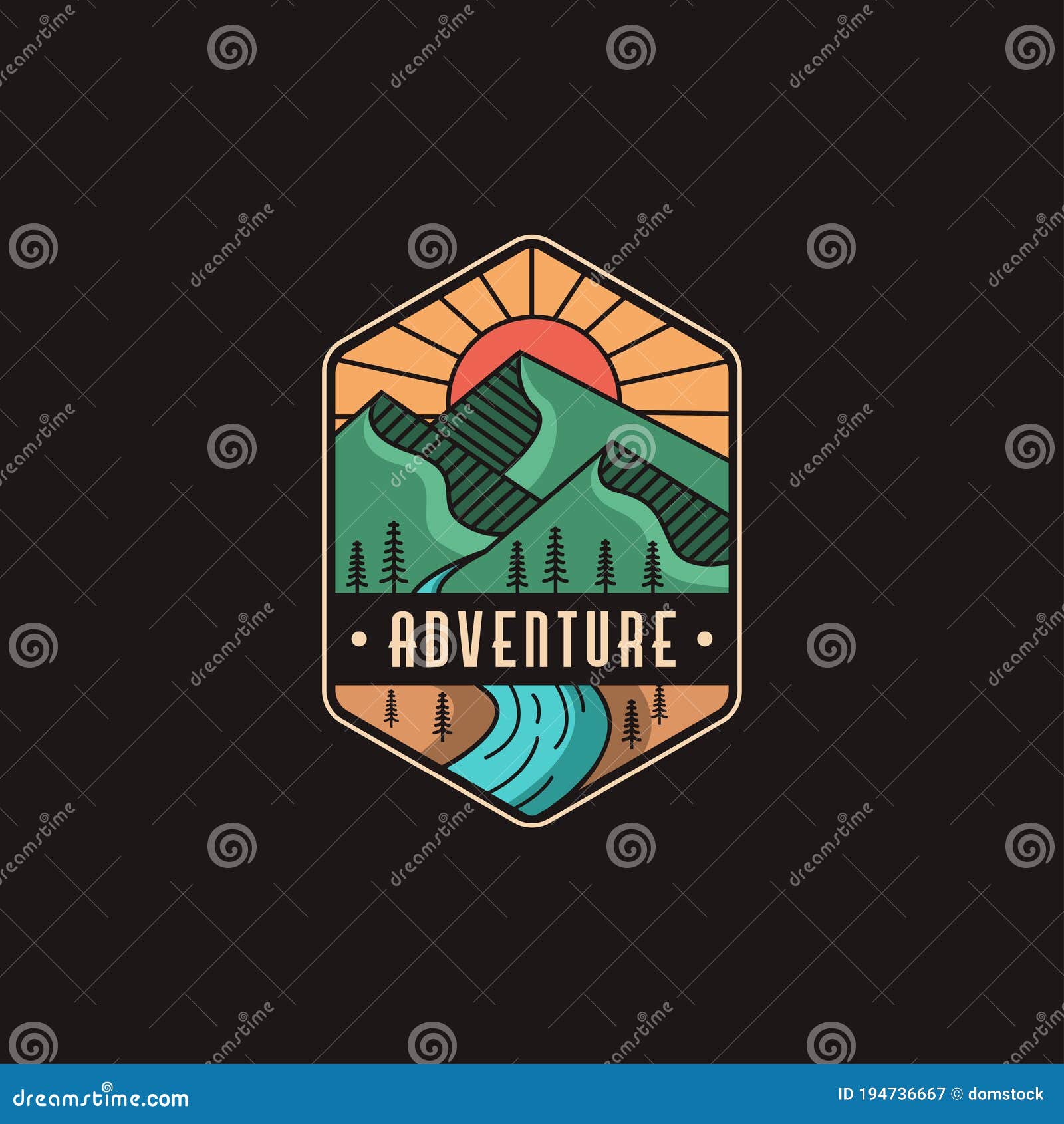Landscape Adventure Mountain Logo Graphic Vector Stock. Outdoor Peak ...