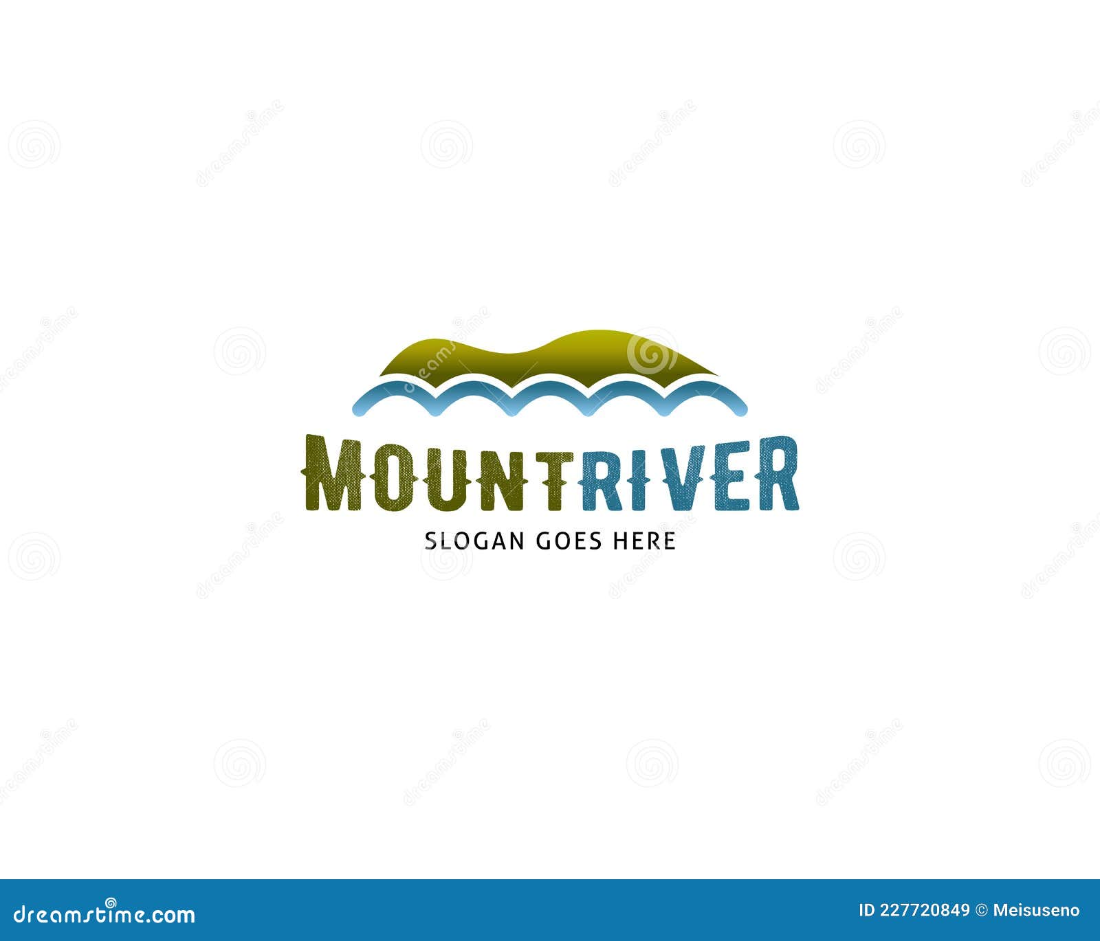 Mountain River Logo Design Template Stock Vector - Illustration of hill ...