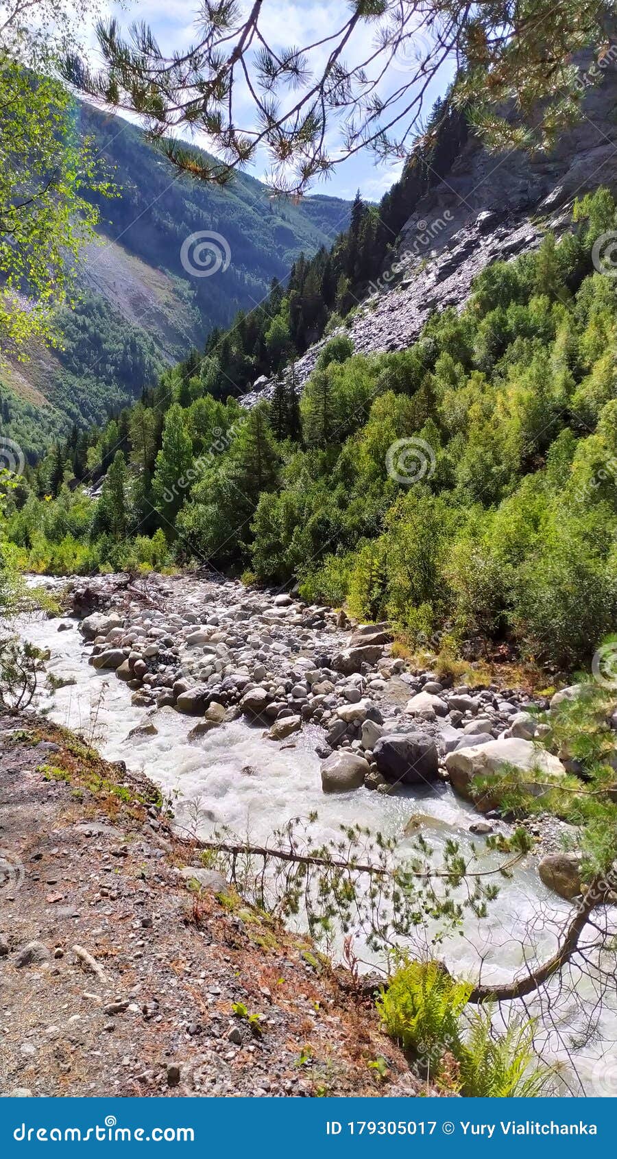 Mountain River and Lots of Rocks Stock Image - Image of high, highland ...