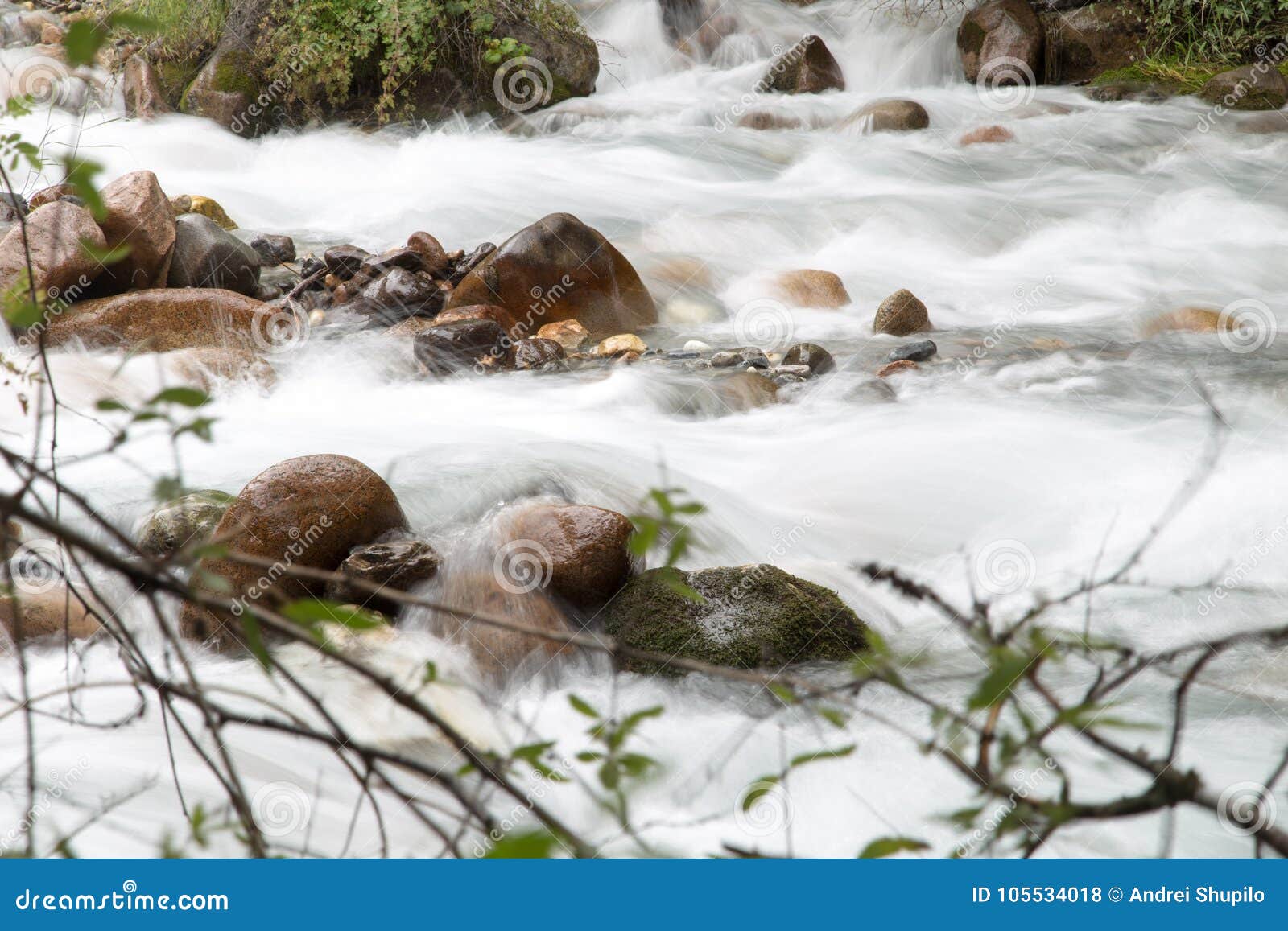 Mountain river in nature stock photo. Image of bright - 105534018
