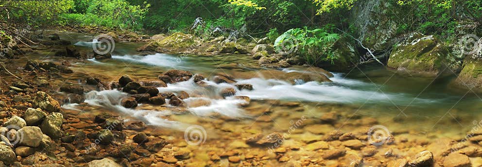Mountain river (panorama) stock image. Image of canyon - 10939933