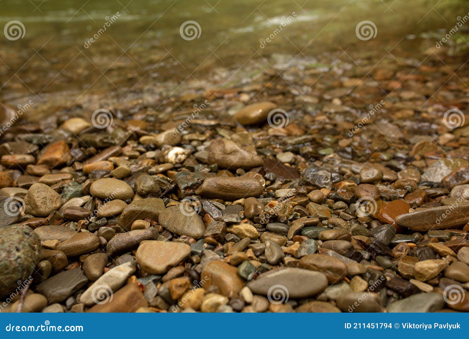 Mountain River with Pebbles Stock Photo - Image of macro, decoration ...