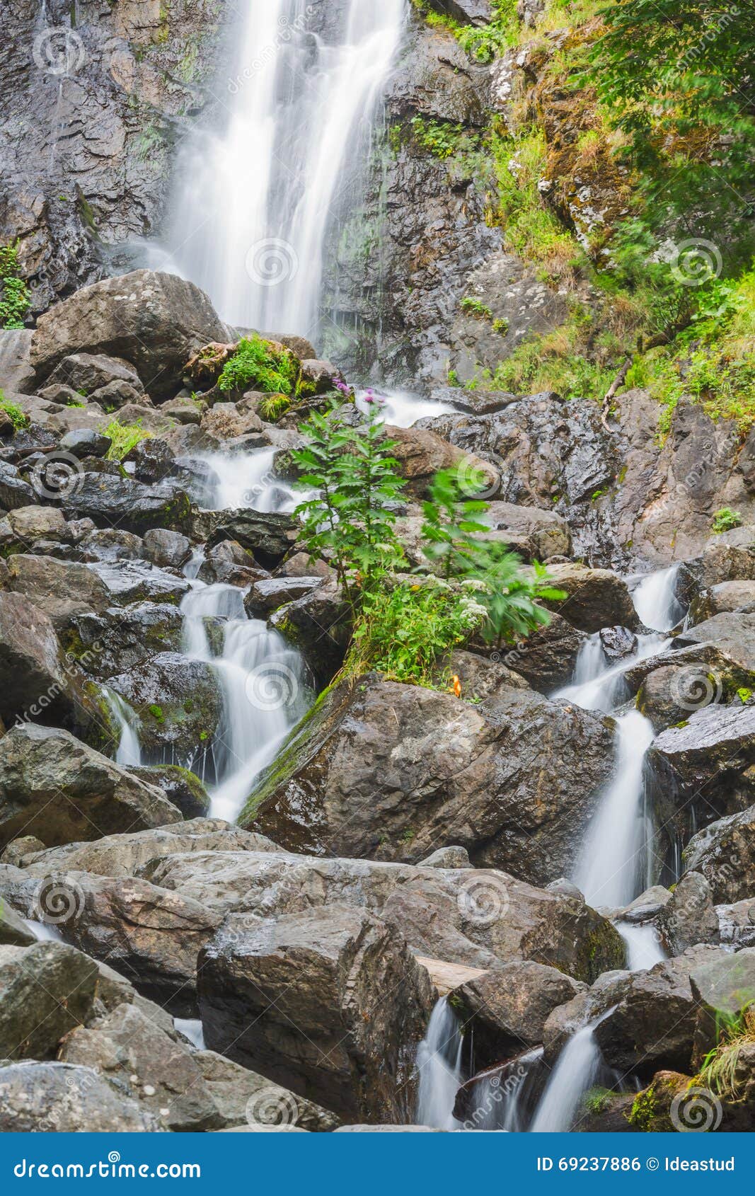 Mountain River with Rocks and Waterfall Stock Photo - Image of nature ...