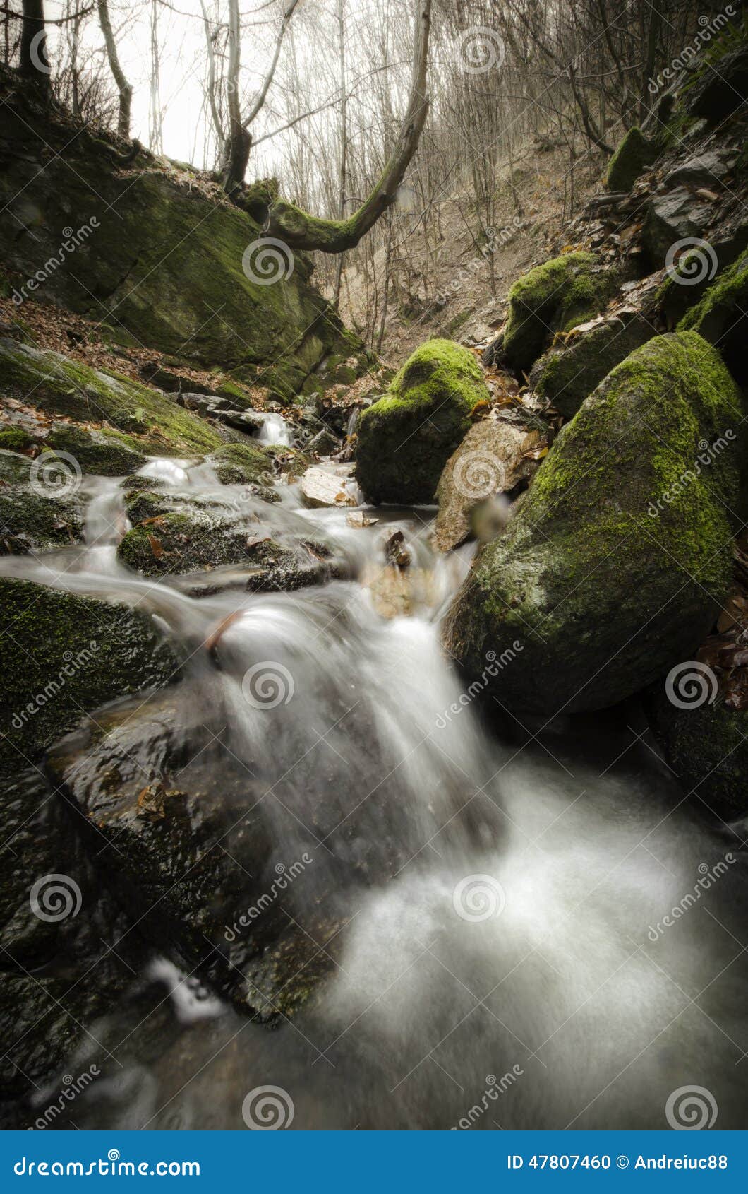 Mountain River with Rocks and Waterfall Stock Photo - Image of ...