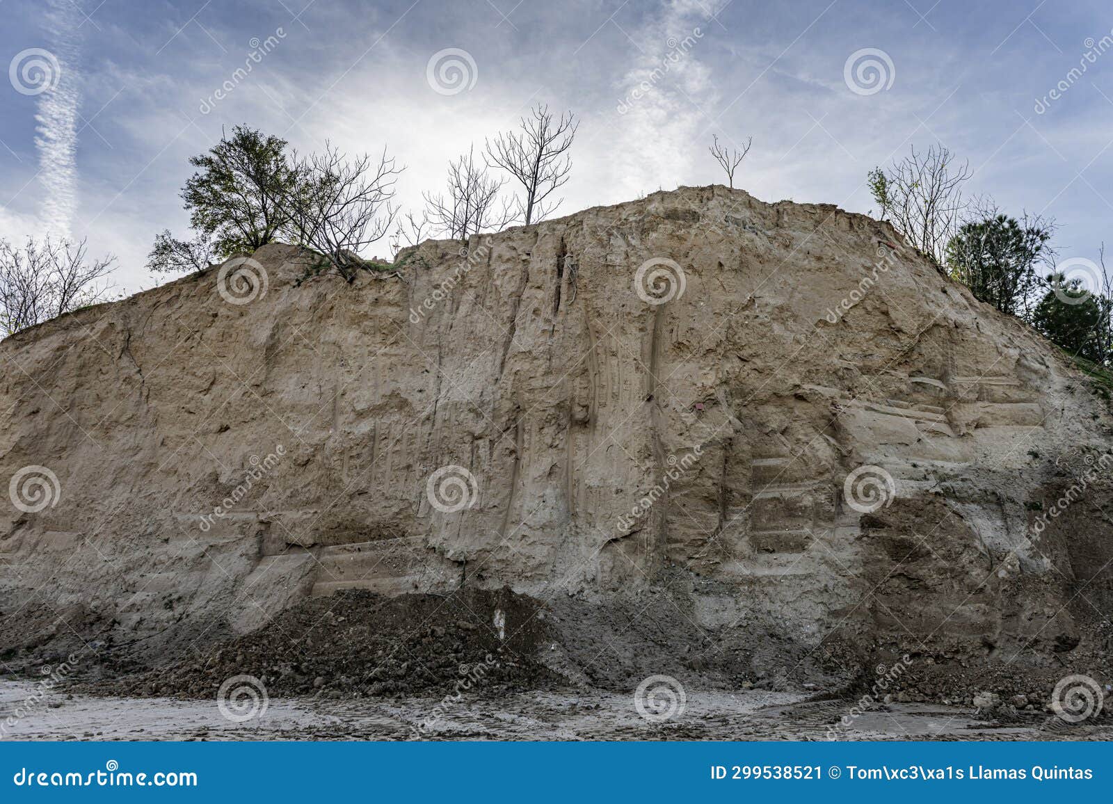 A Mountain of River Sand with the Scratch Marks of Mechanical Shovels ...