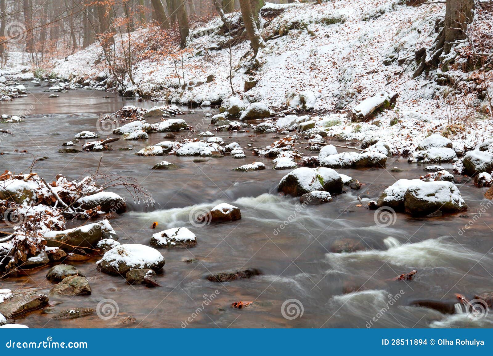 Mountain river in snow stock photo. Image of fast, germany - 28511894