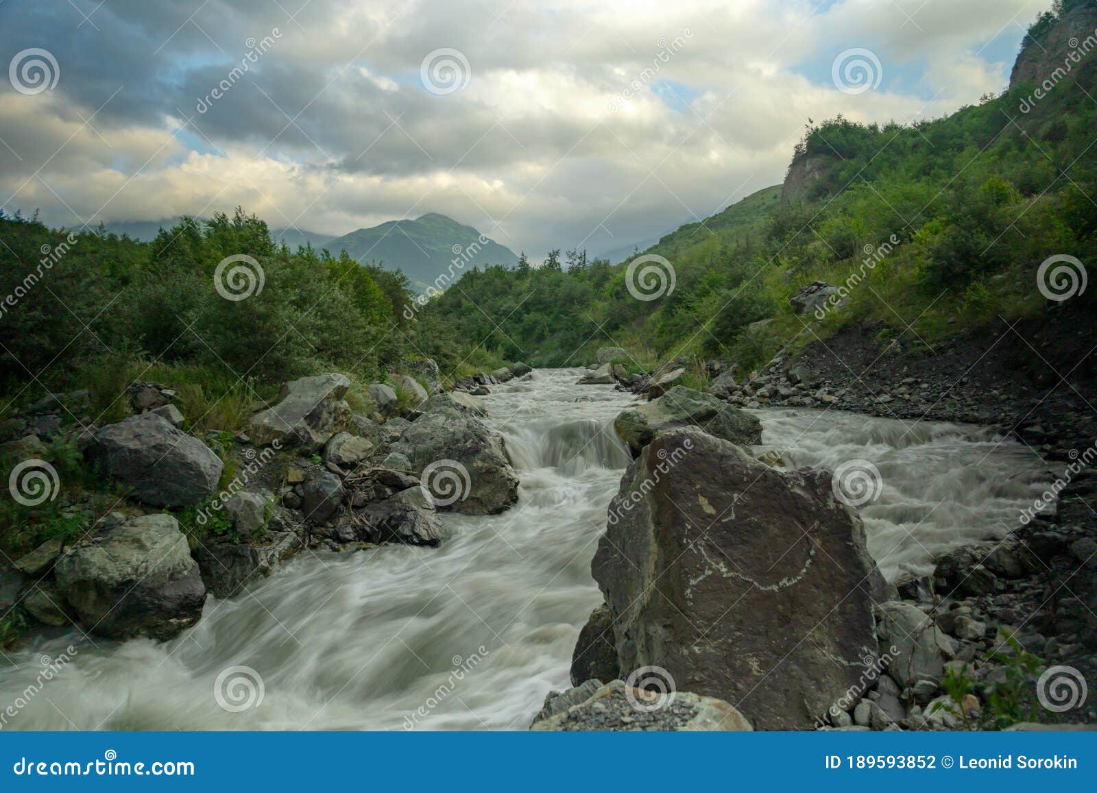 Mountain River Stream Landscape Stock Photo - Image of dangerous ...