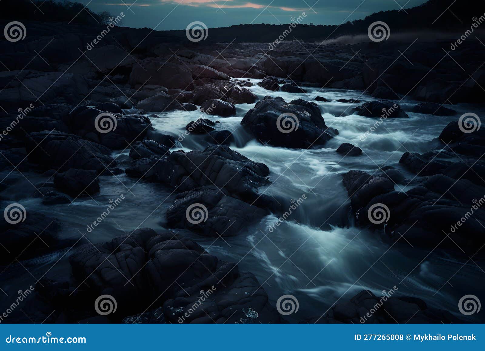A Mountain River or Stream Raging in a Flash Flood. Neural Network AI ...