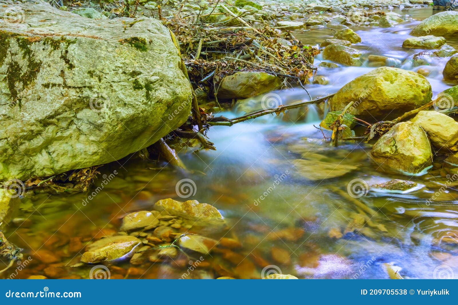 Mountain River Streem Rushing through Canyon Stock Photo - Image of ...