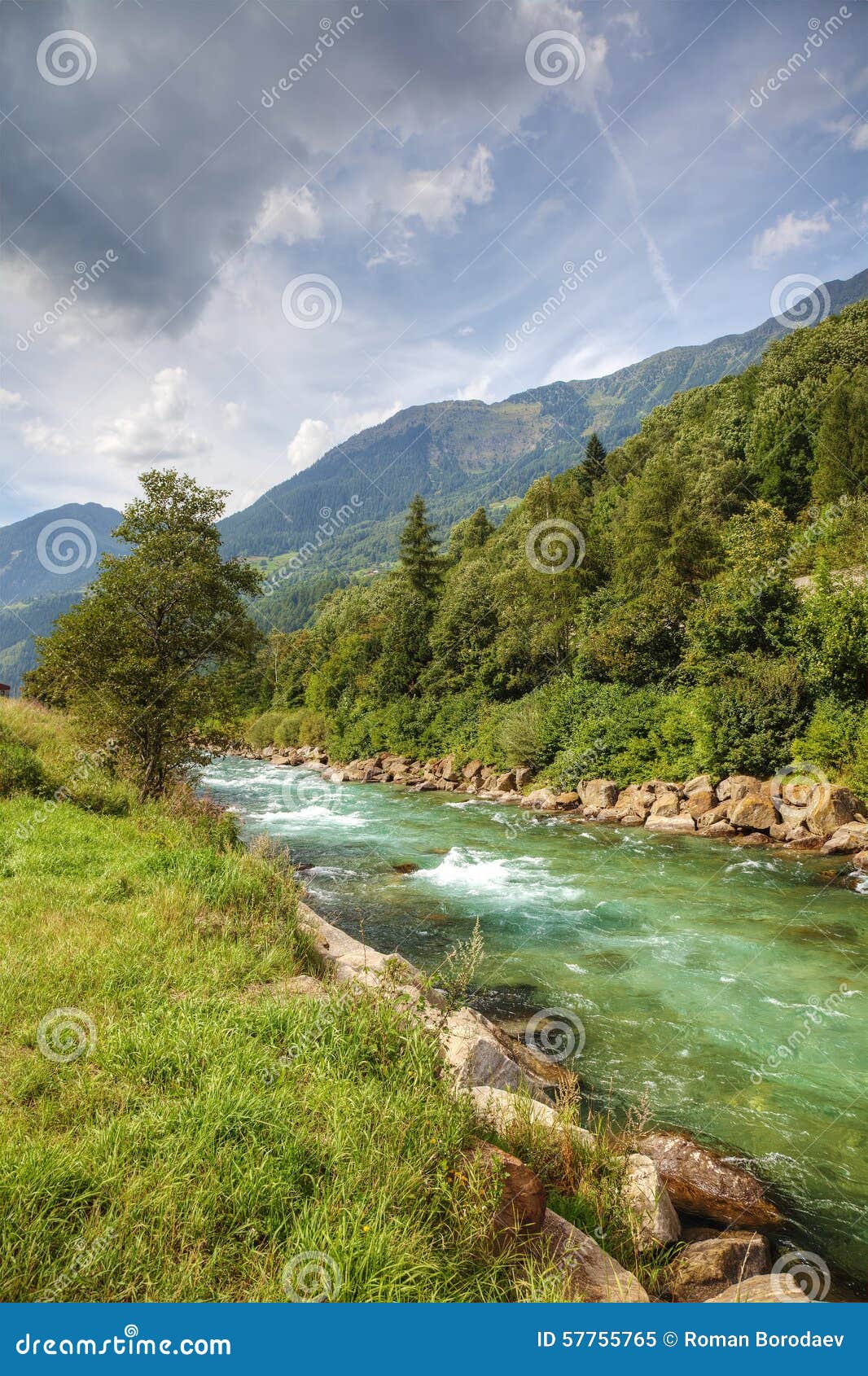 Mountain River in Swiss Alps, Europe. Stock Image - Image of beauty ...