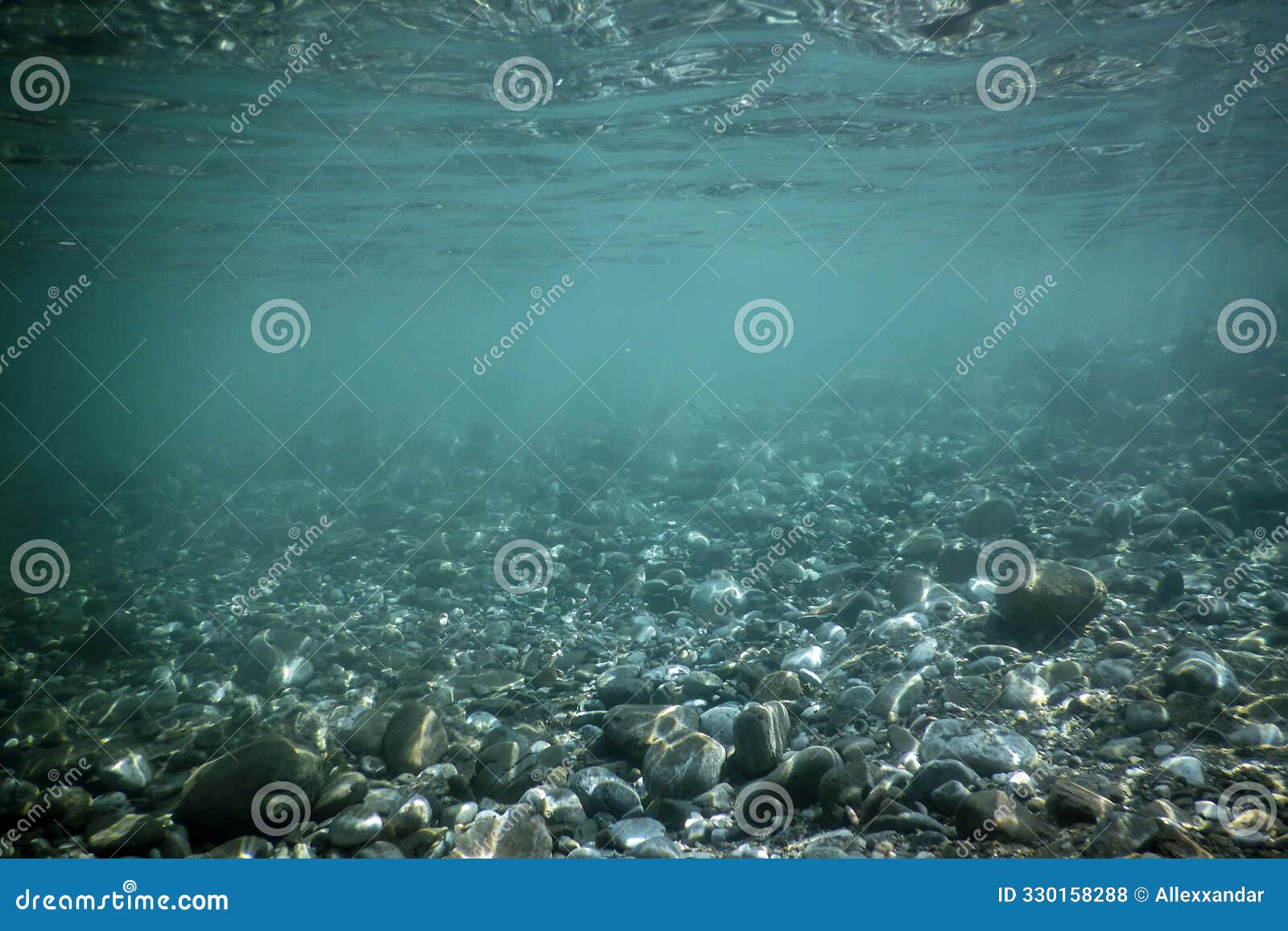 Mountain River Underwater Rocks on a Shallow Riverbed Stock Photo ...