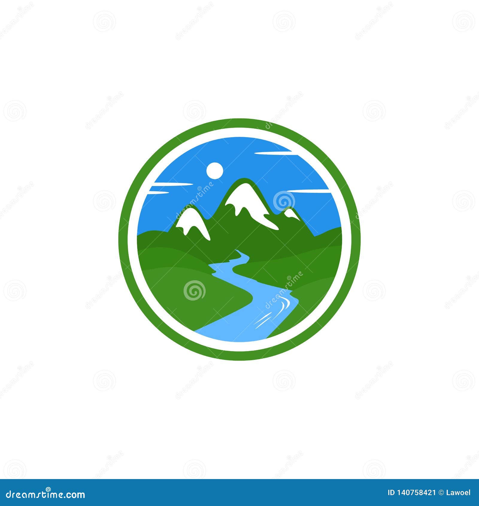 Mountain River Vector Logo stock vector. Illustration of geology ...