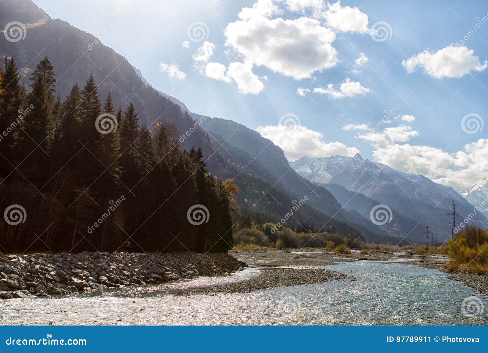 The Mountain Rivers of the Caucasus Stock Image - Image of cloud ...