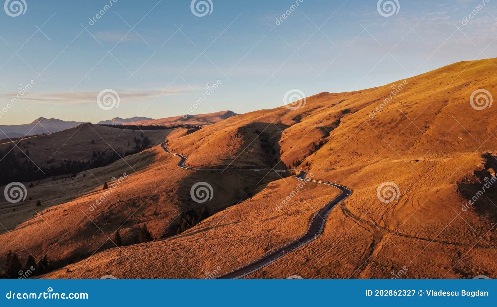 Mountain Road Aerial View stock image. Image of romania - 202862327