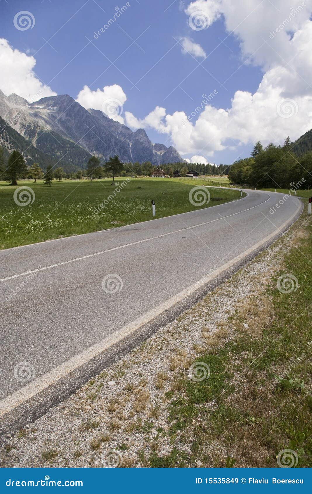 Mountain Road in Austrian Alps Stock Image - Image of green ...