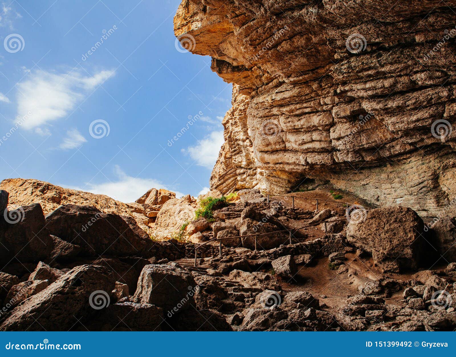 The Road To Cave. Ancient Formations Of Stone. Touristic Hiking Route ...