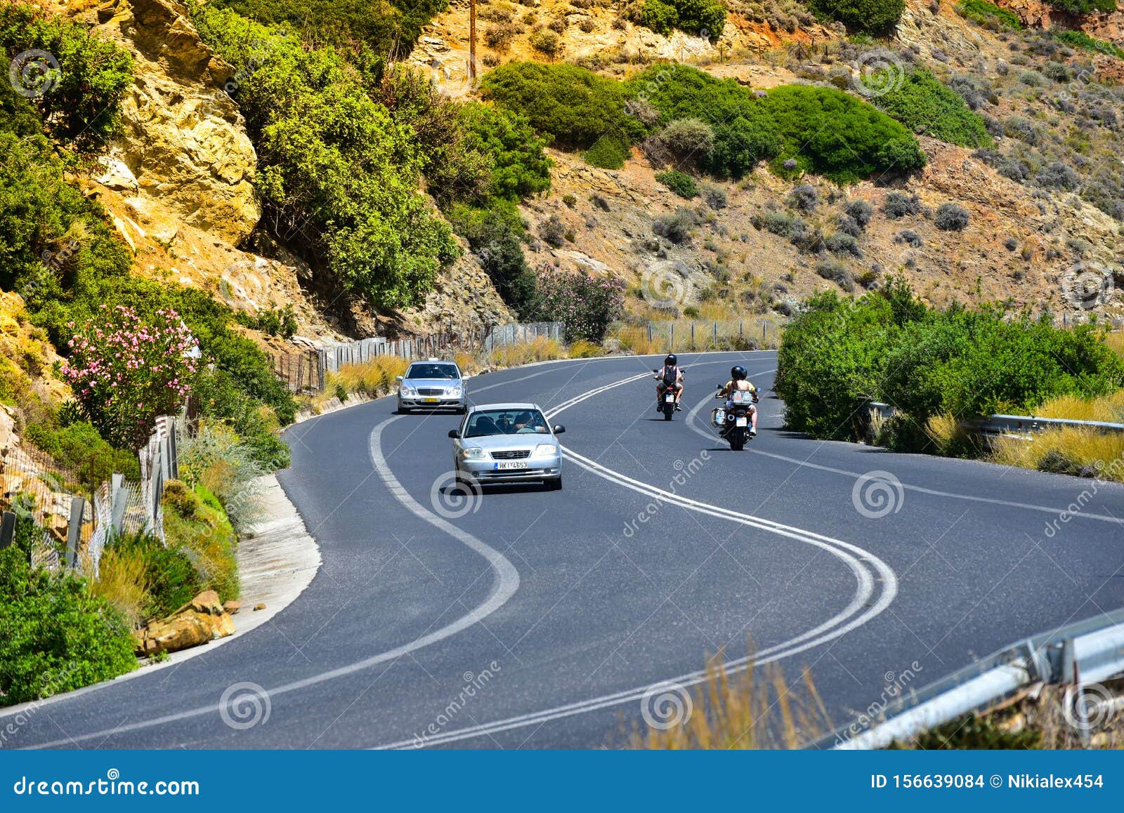 Mountain Road in Crete Island Editorial Stock Image - Image of scenery ...
