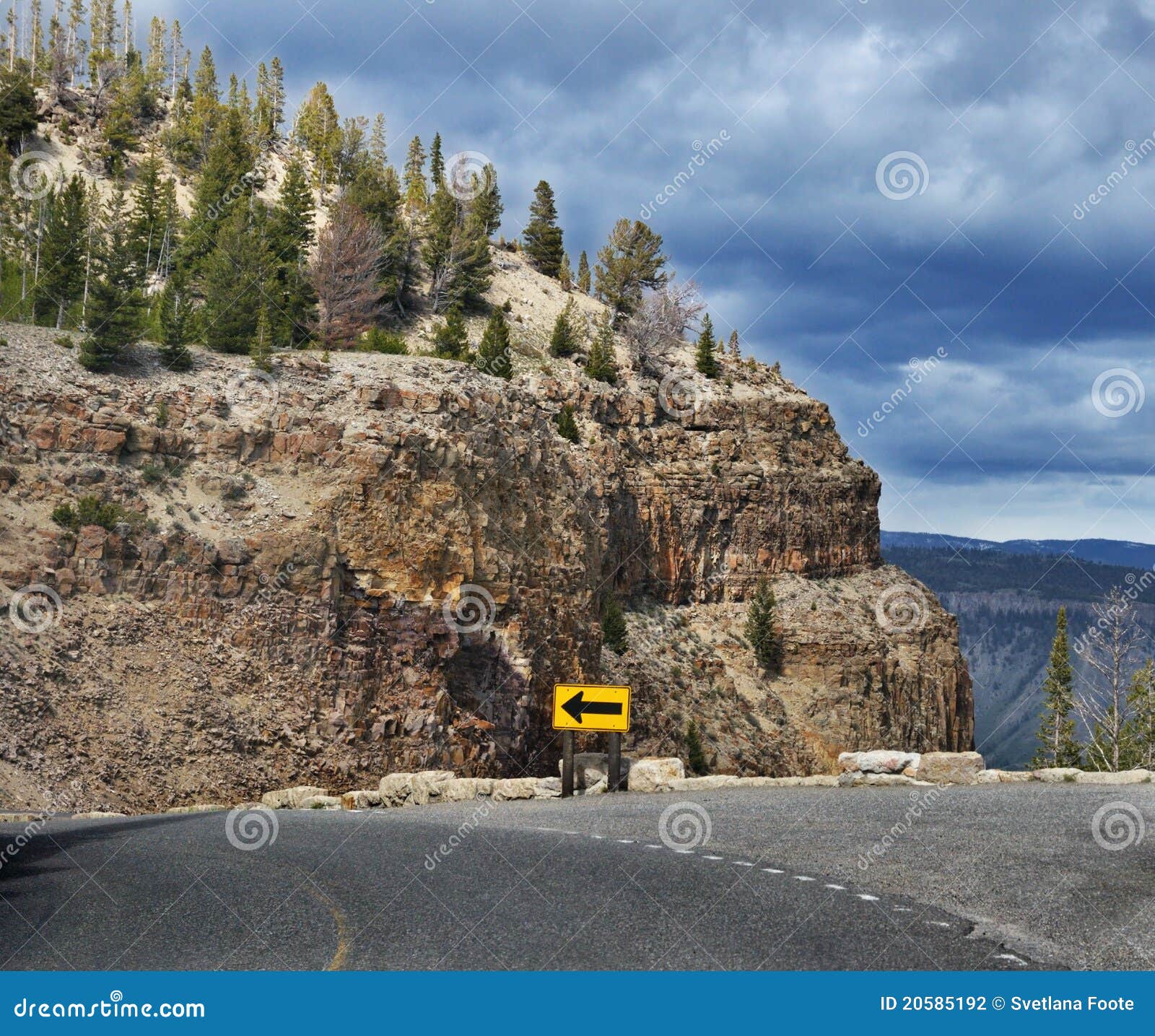 Mountain road curve stock photo. Image of rock, empty - 20585192