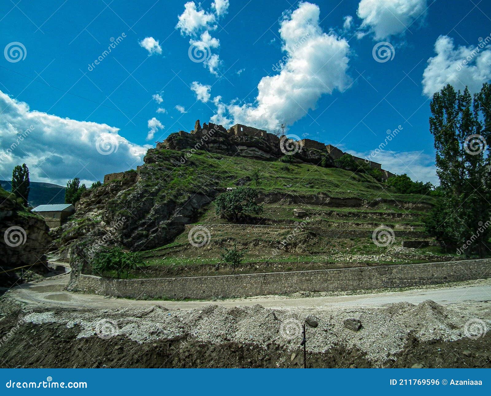 Mountain Road in Deep Canyon between Two Cliffs Under Blue Sky Stock ...