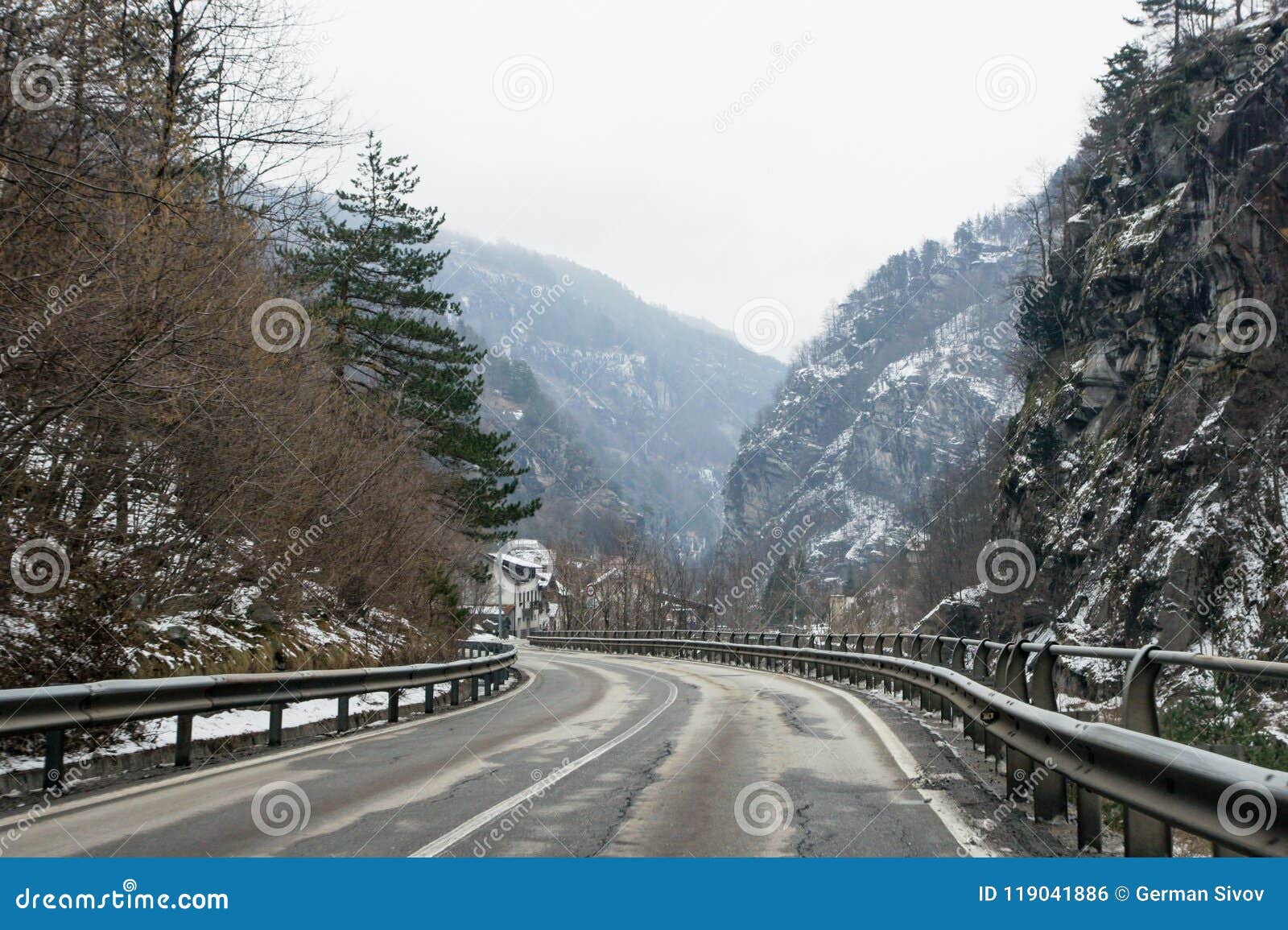 The Mountain Road Going Down. Stock Photo - Image of move, highway ...