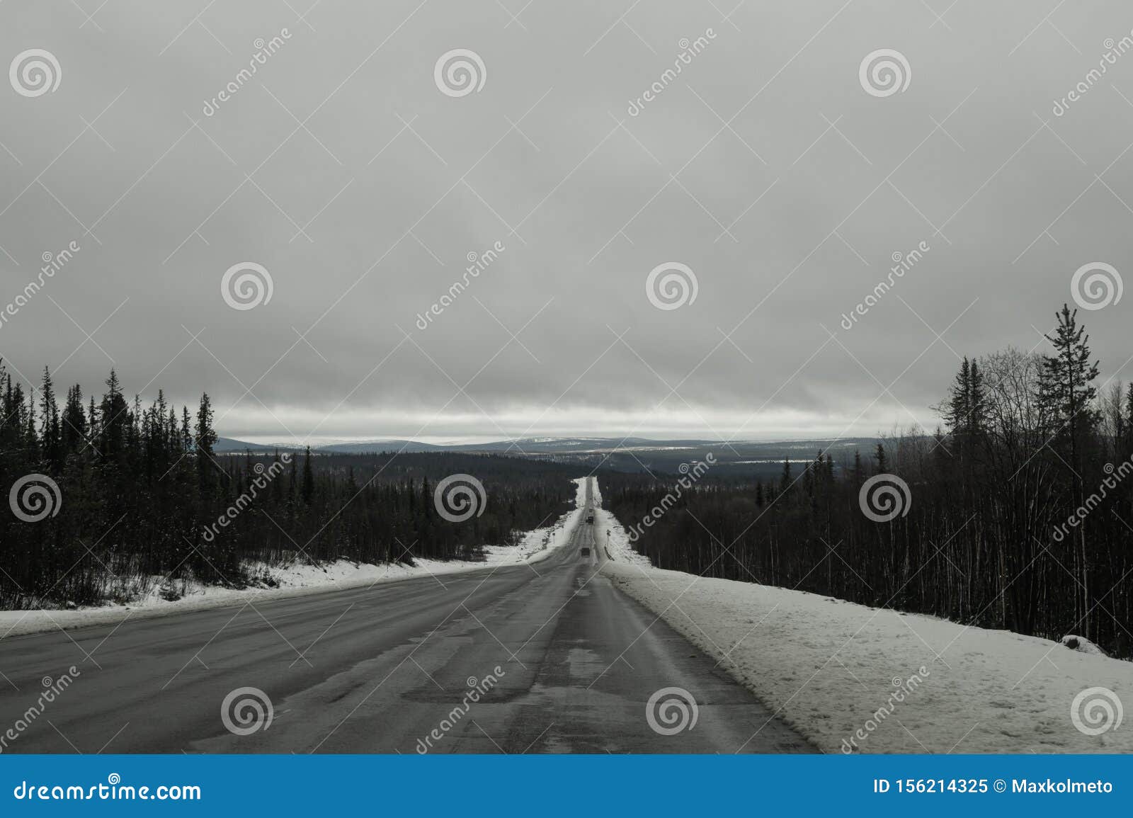Mountain Road. Highway in Mountains. Way with Long Distance View Stock ...
