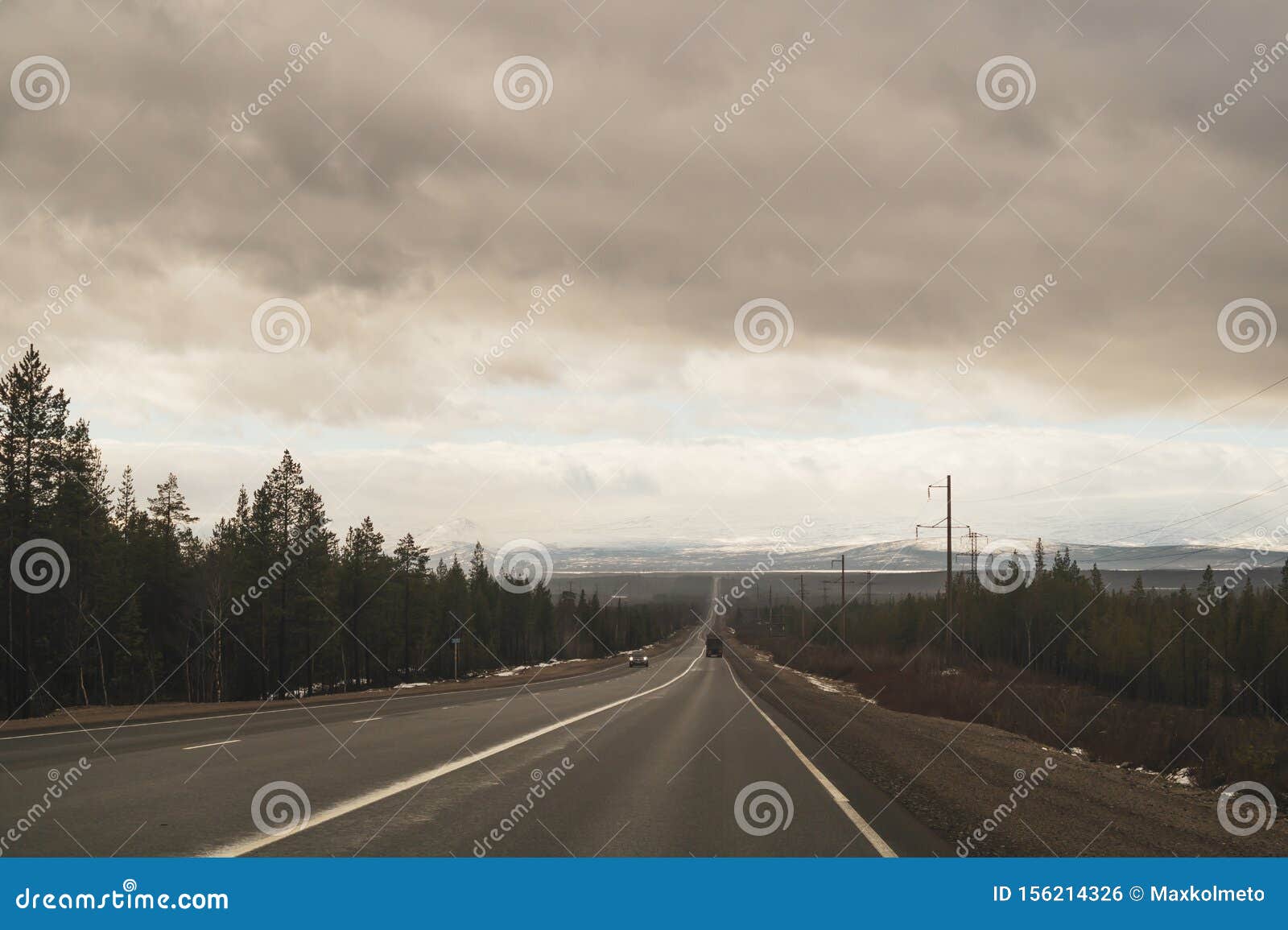 Mountain Road. Highway in Mountains. Way with Long Distance View Stock ...