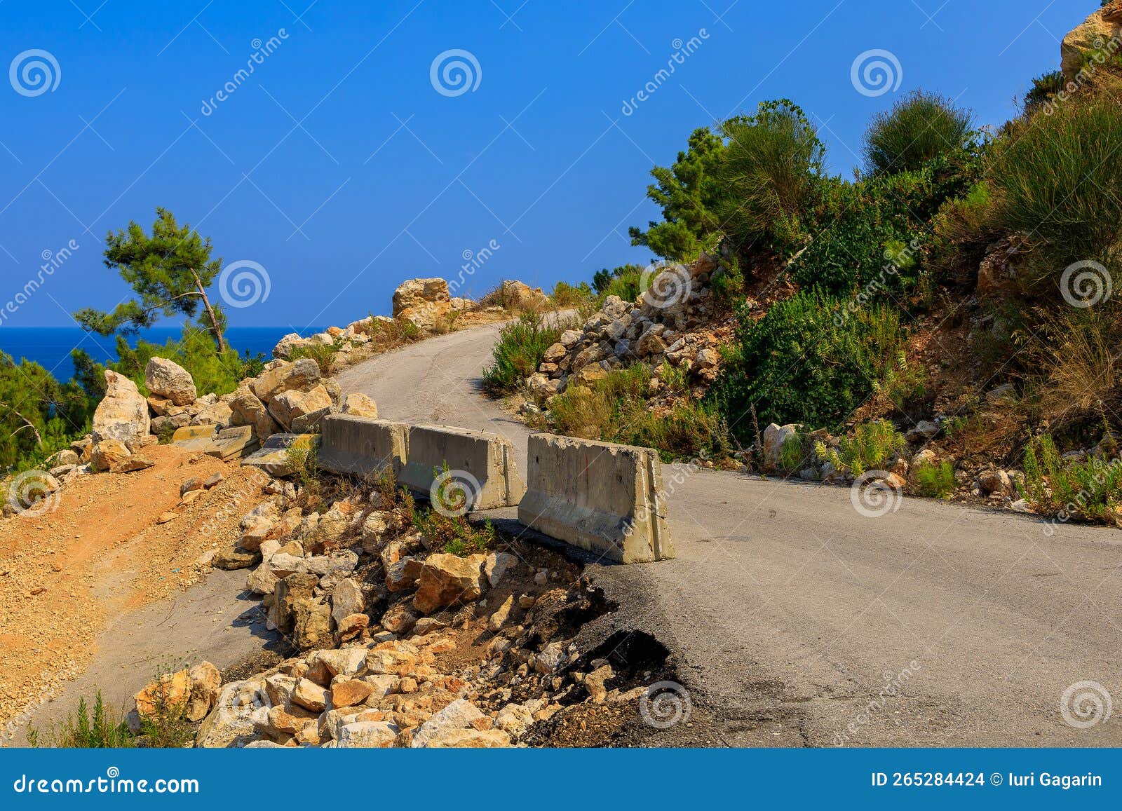 Mountain Road Near the Sea Coast. Background with Copy Space Stock ...