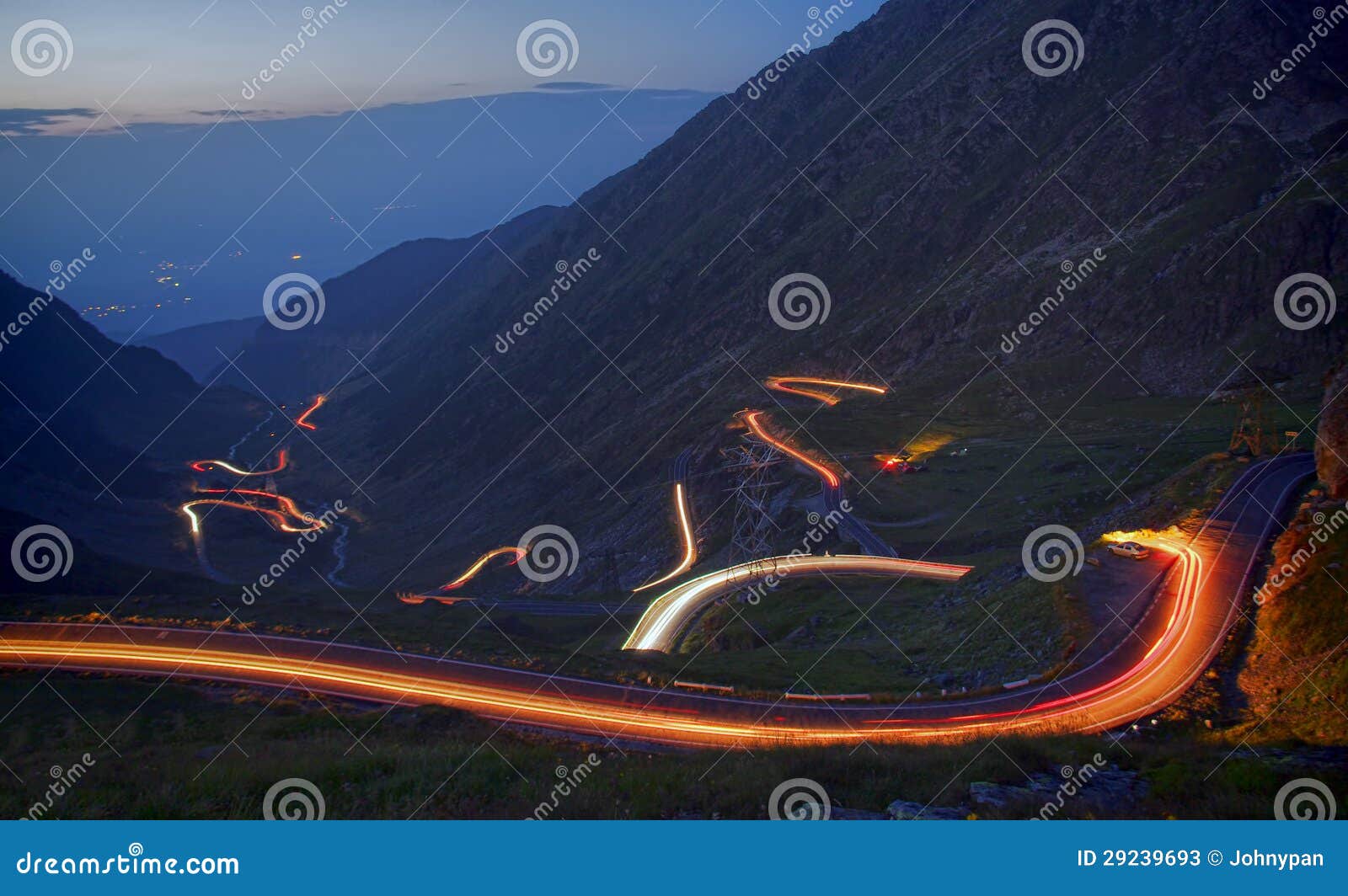 Mountain road in night stock image. Image of road, panorama - 29239693