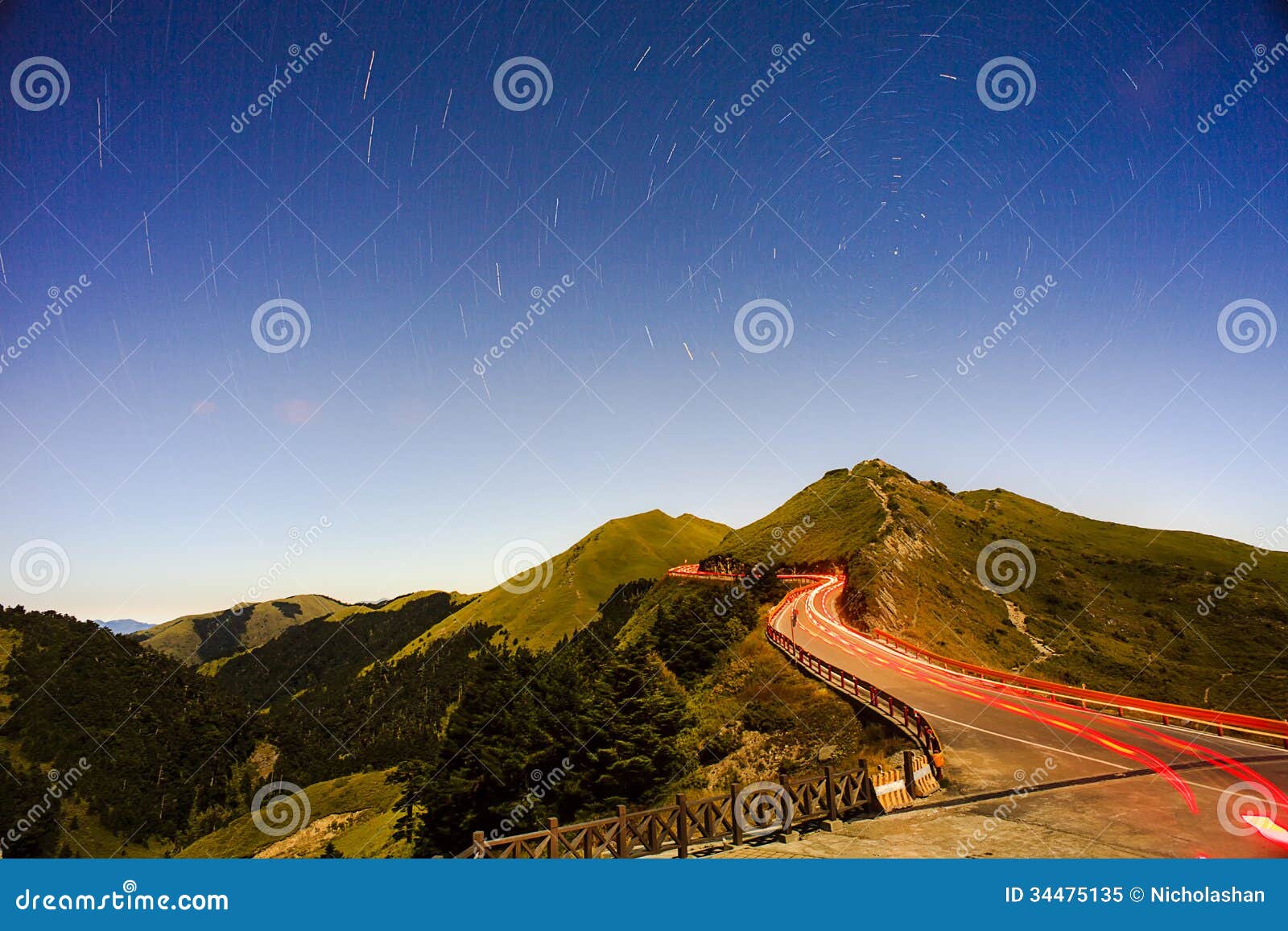 Mountain road in night stock image. Image of taiwan, light - 34475135