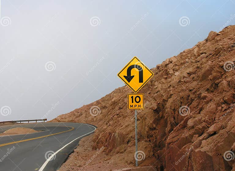 Mountain road sign stock photo. Image of sign, peak, colorado - 1289266