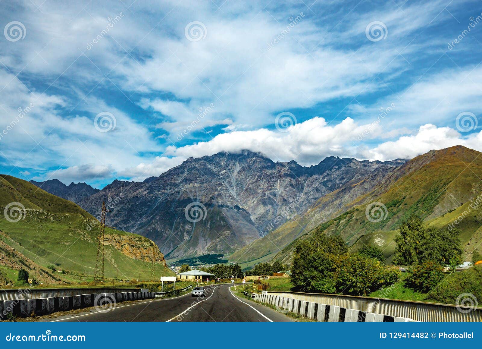 Mountain Road Spring Ranges Landscape. Mountain Hill Road Panorama ...