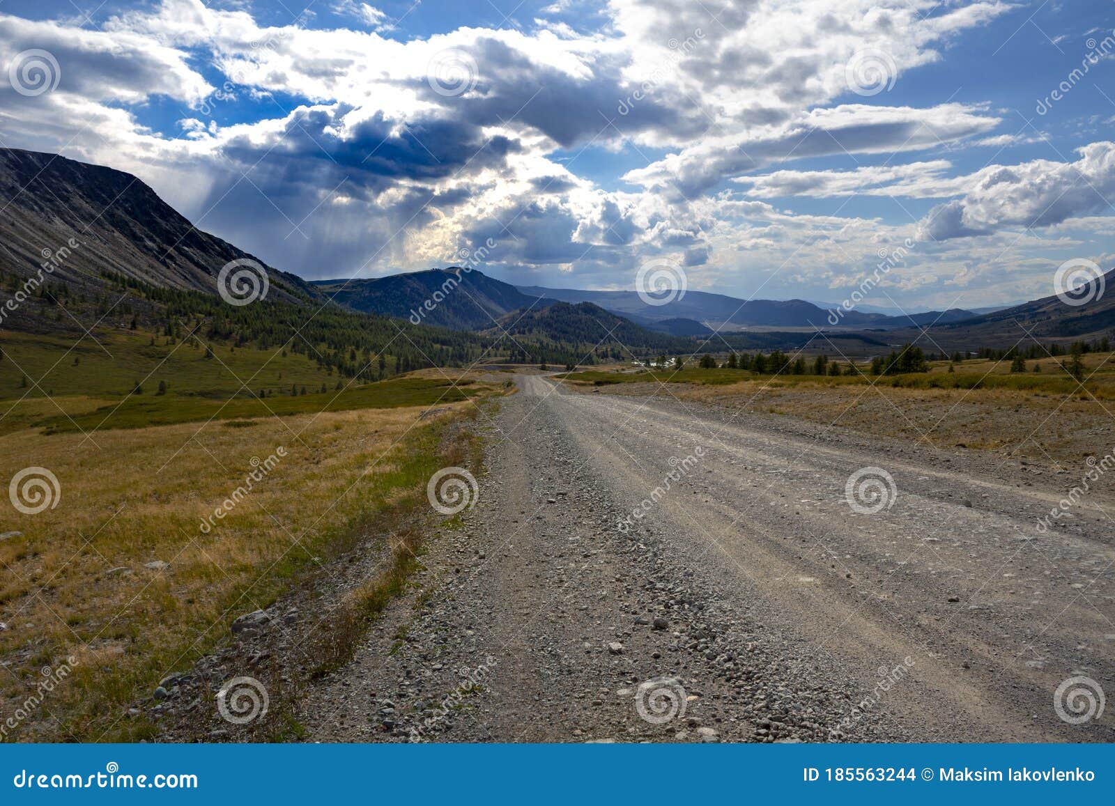Mountain Road Spring Ranges Landscape. Mountain Hill Road Panorama ...