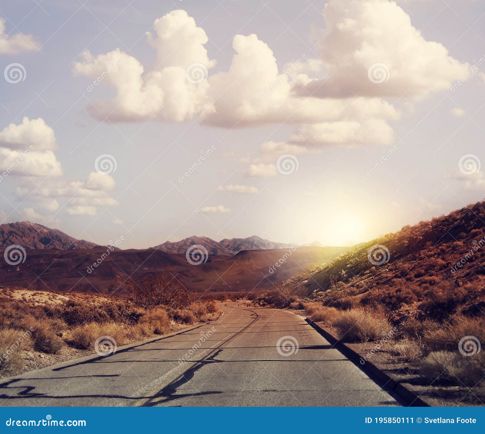 Mountain road at sunset stock image. Image of trip, california - 195850111