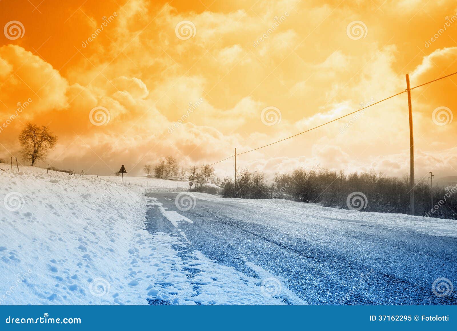 Mountain road at sunset stock image. Image of clouds - 37162295