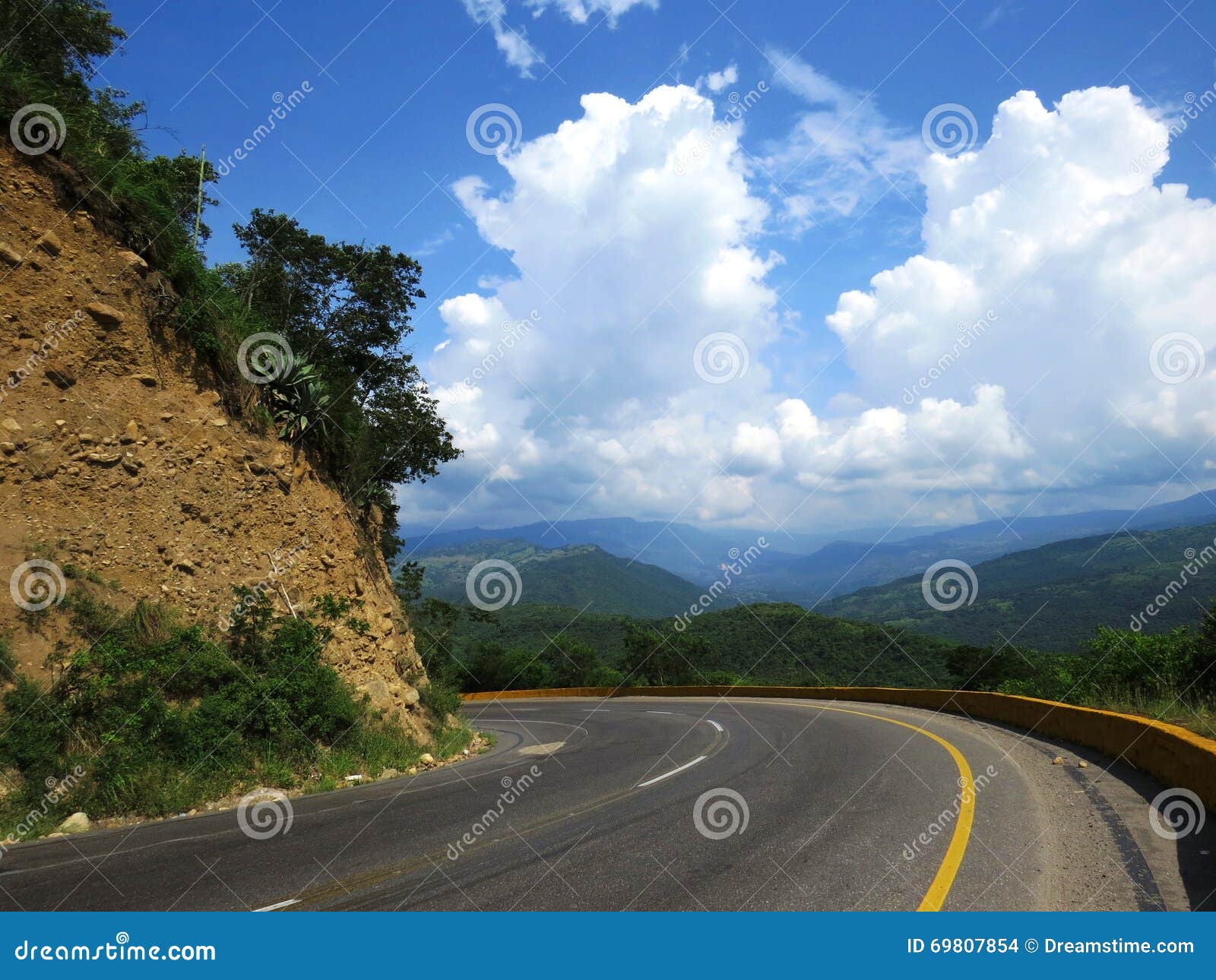 Mountain road turn stock photo. Image of roadside, delivering - 69807854
