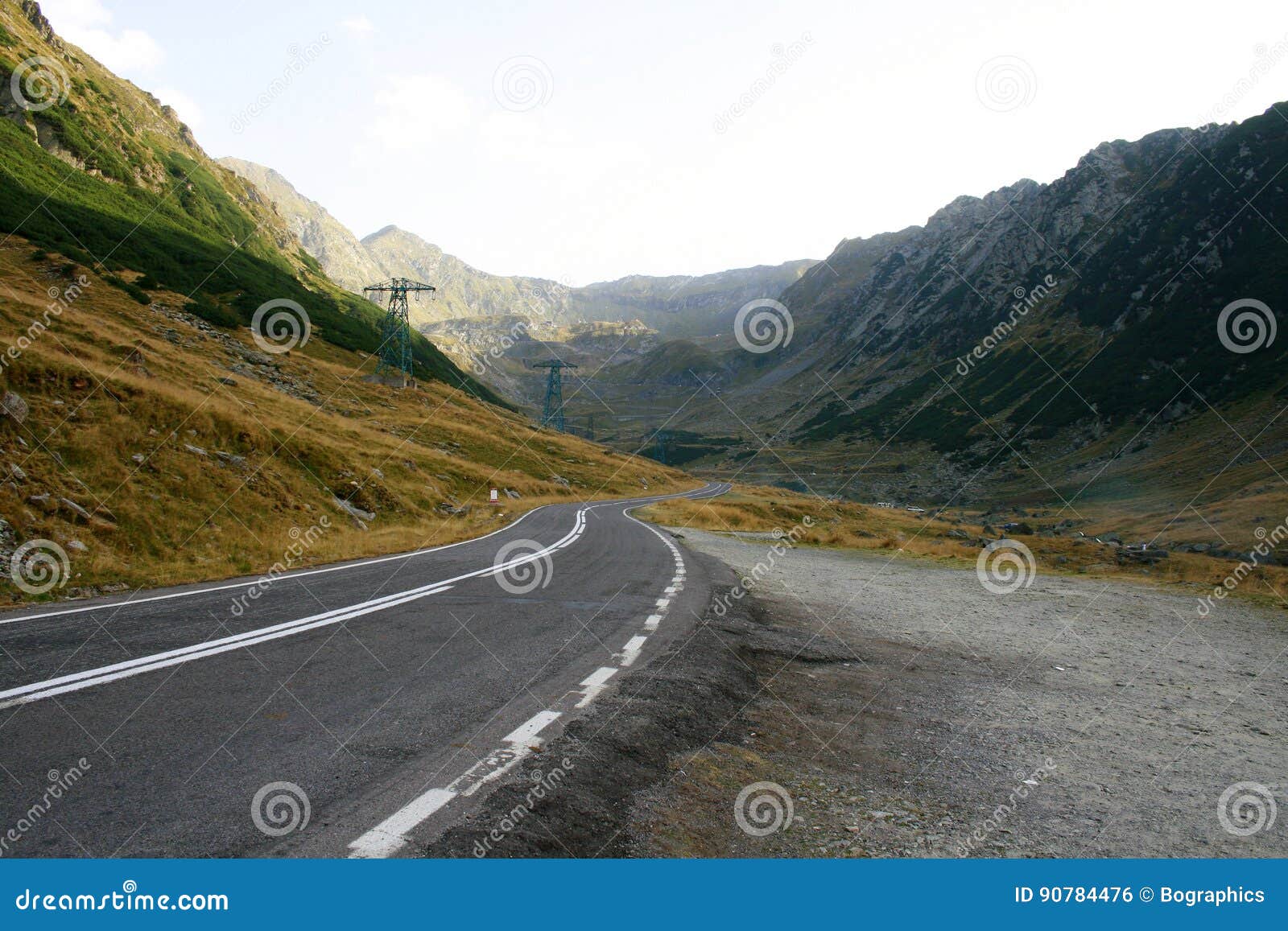 Mountain Road through the Valley Stock Photo - Image of hollow, highway ...