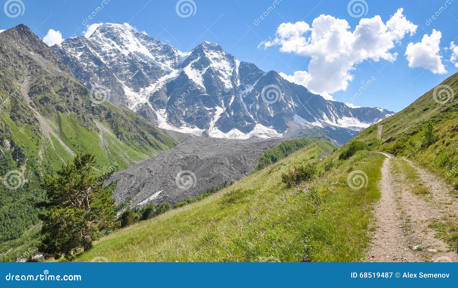 Mountain Road and View of the Great Caucasus Range Stock Image - Image ...