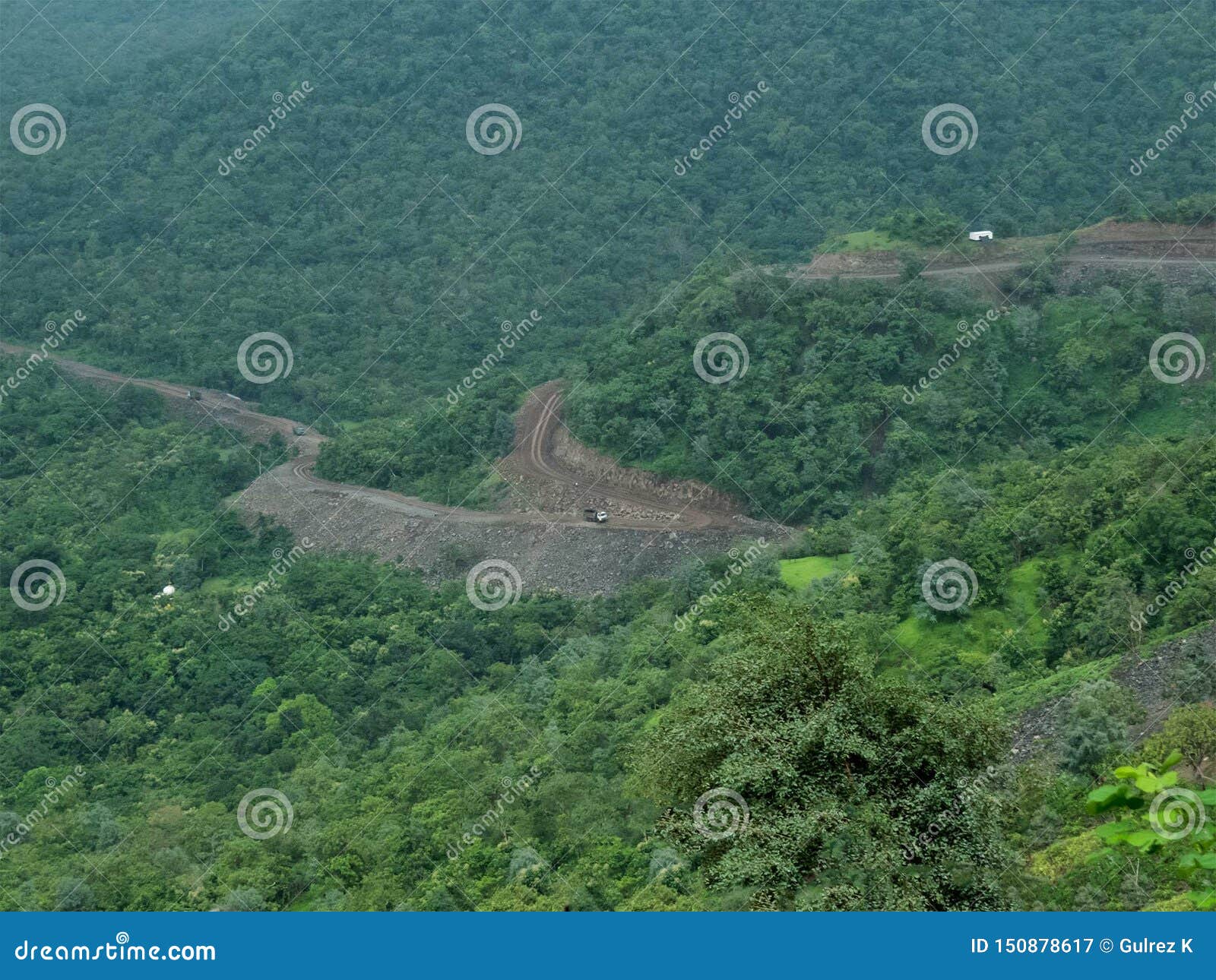 Difficult but Beautiful Uphill Mountain Road. Stock Image - Image of ...