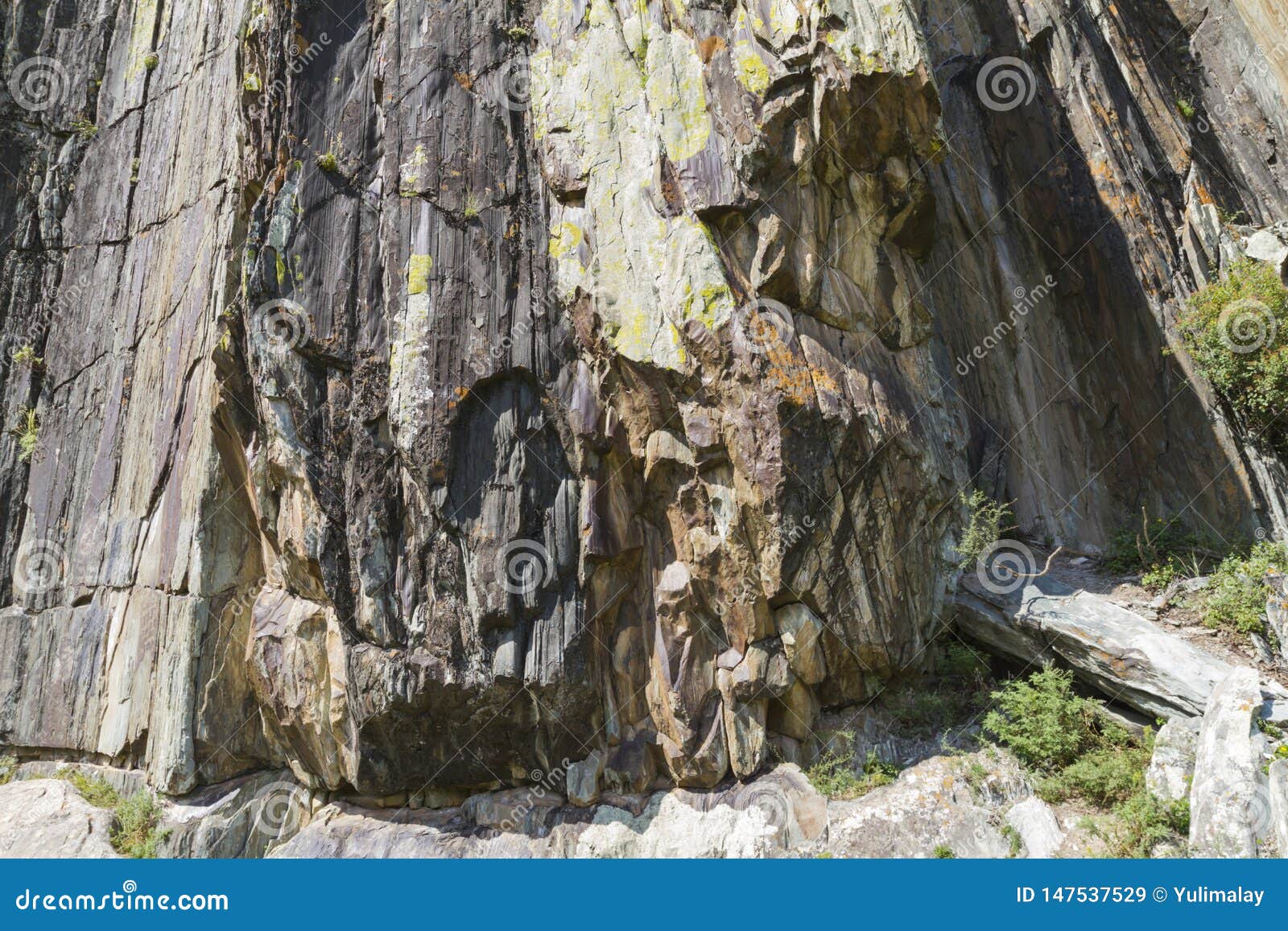 Mountain Rock Bottom View. Altai. Stock Image - Image of mountains ...