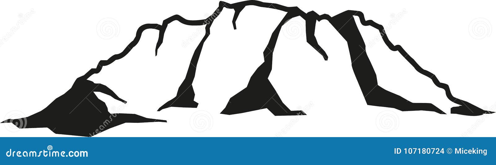 Mountain rock silhouette stock vector. Illustration of mountain - 107180724