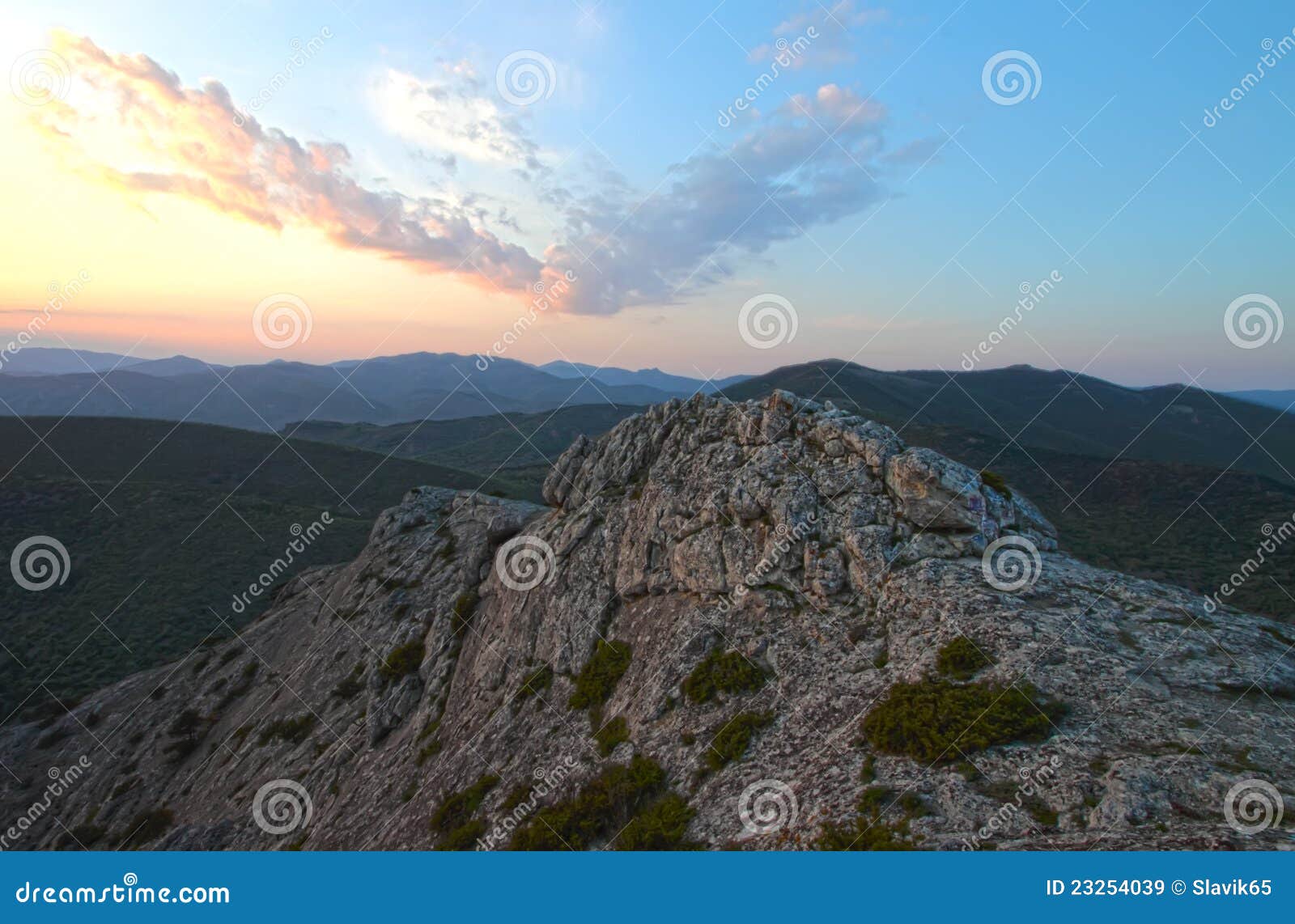 Mountain Rock and the Sky. a Landscape Stock Image - Image of light ...