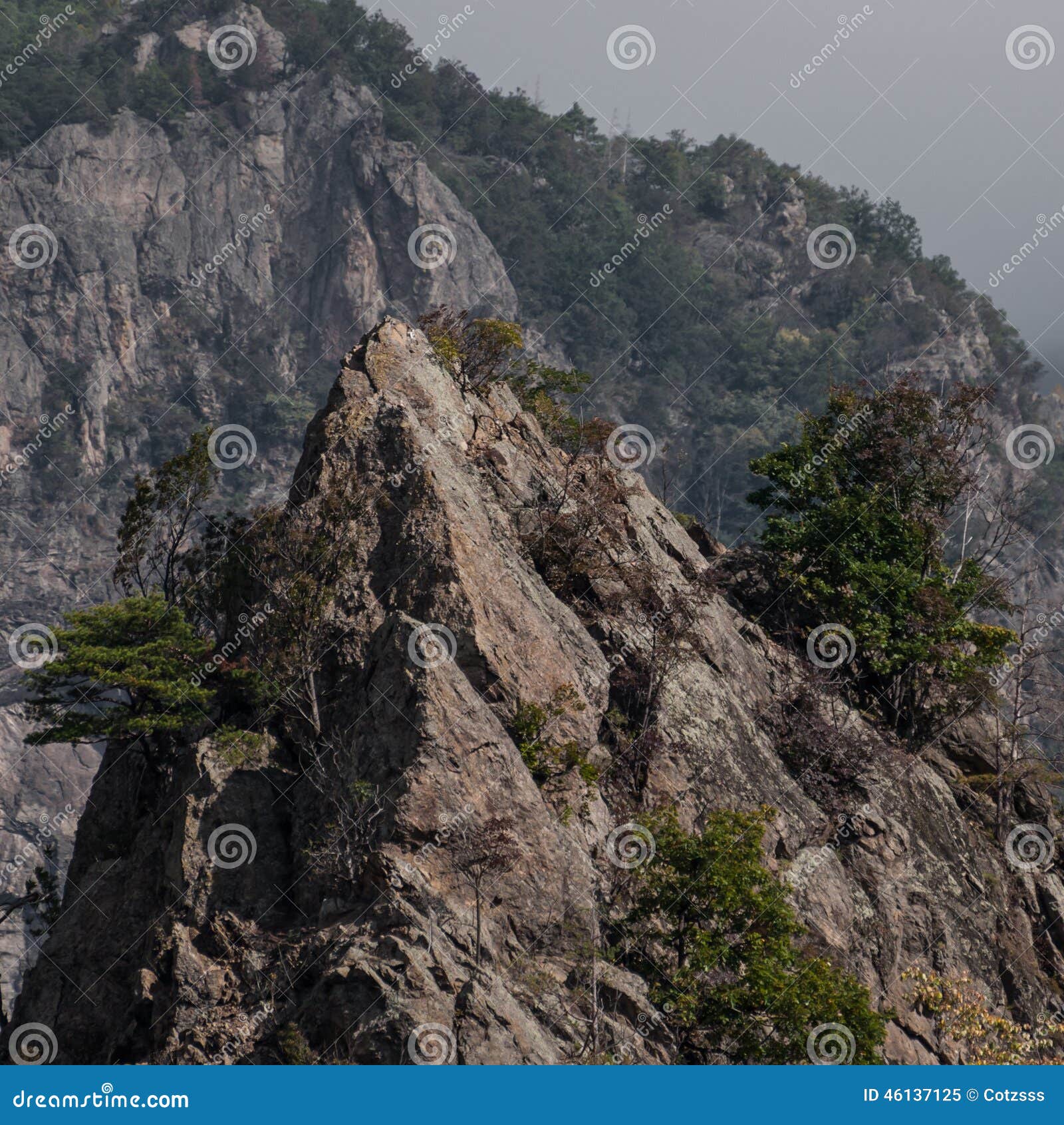 Mountain Rocks and Some Trees Stock Image - Image of nature, shadow ...