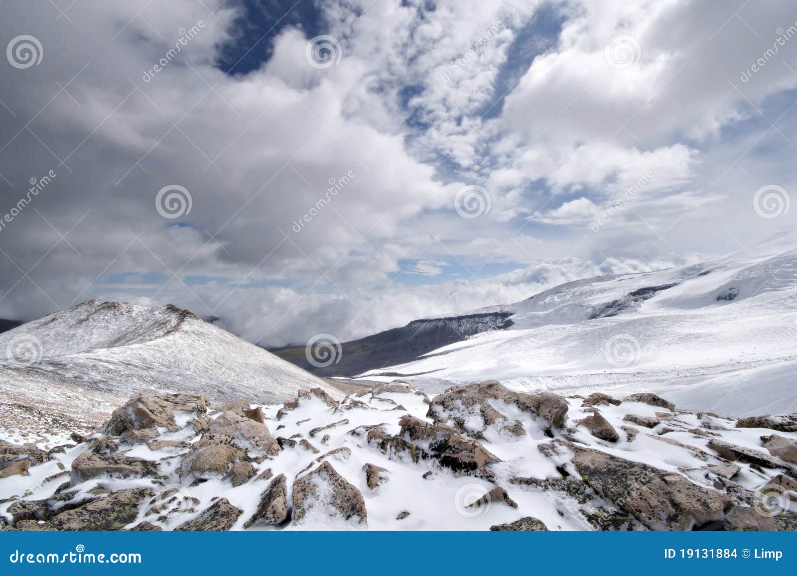Mountain Rocky Landscape with Stones and Snow. Stock Photo - Image of ...