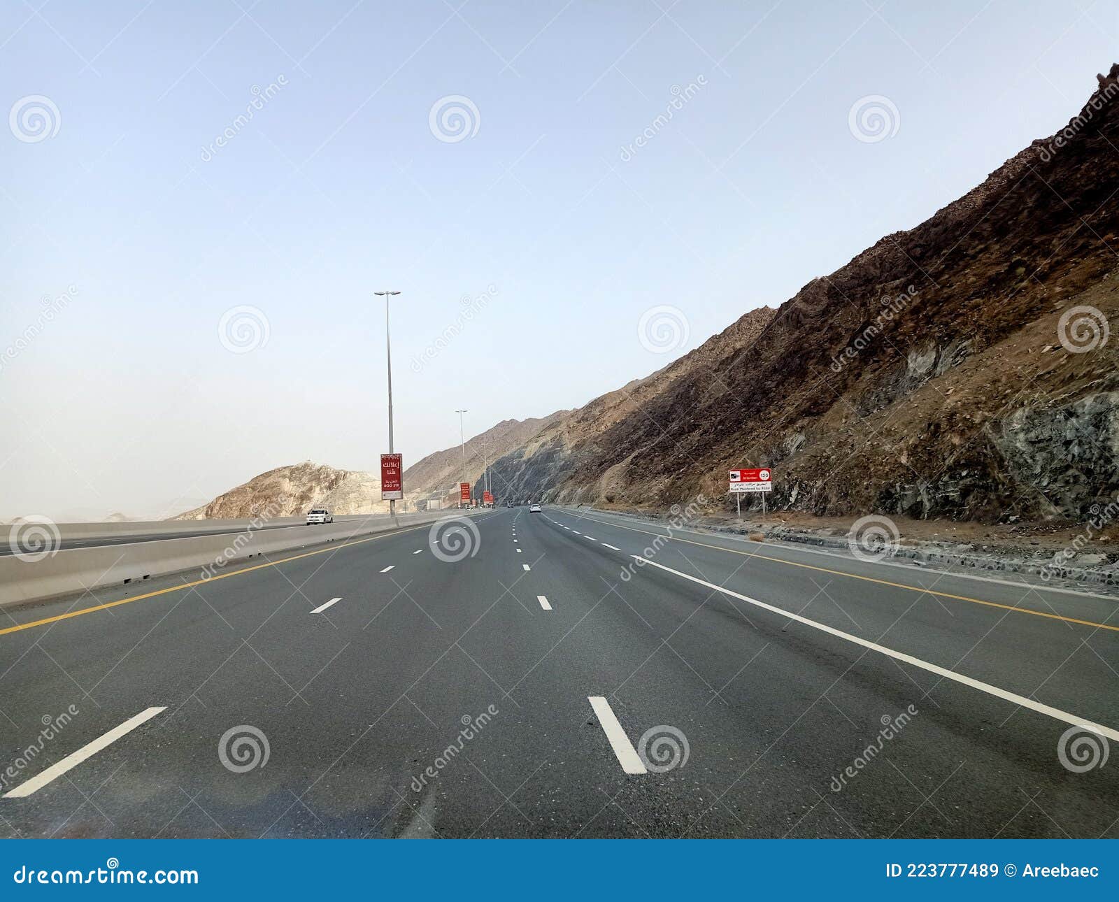 Mountain Rod with White Markings and Center Barriers Stock Image ...