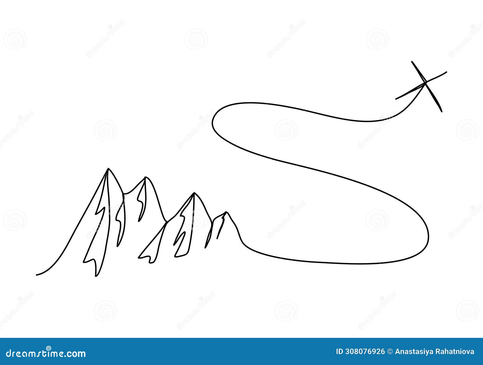 Mountain Route, One Line Drawing Vector Illustration Stock Vector ...