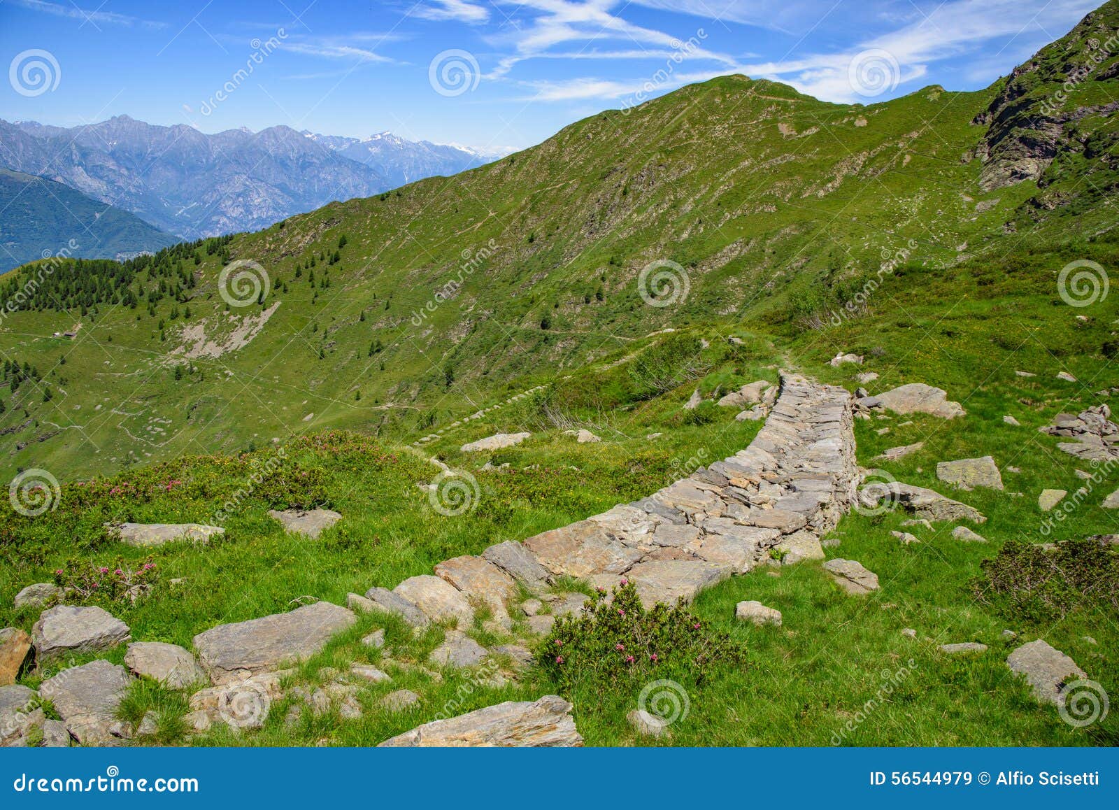 Mountain route stock image. Image of valley, wilderness - 56544979