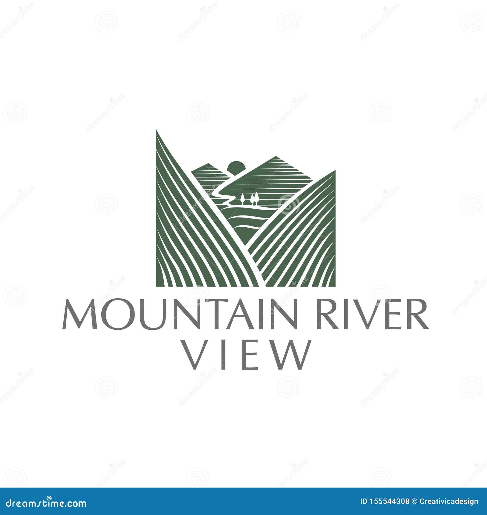 Mountain River View Logo. a Simple Modern and Luxury Logo Stock Vector ...