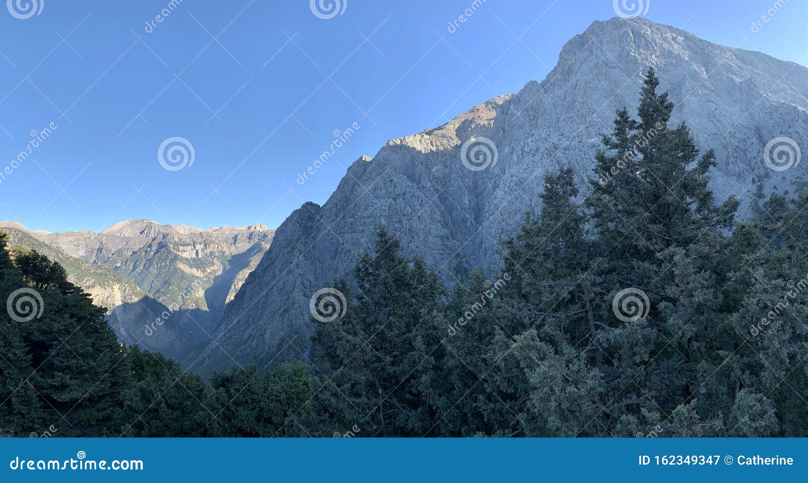 Mountain scape stock image. Image of crete, scape, trees - 162349347